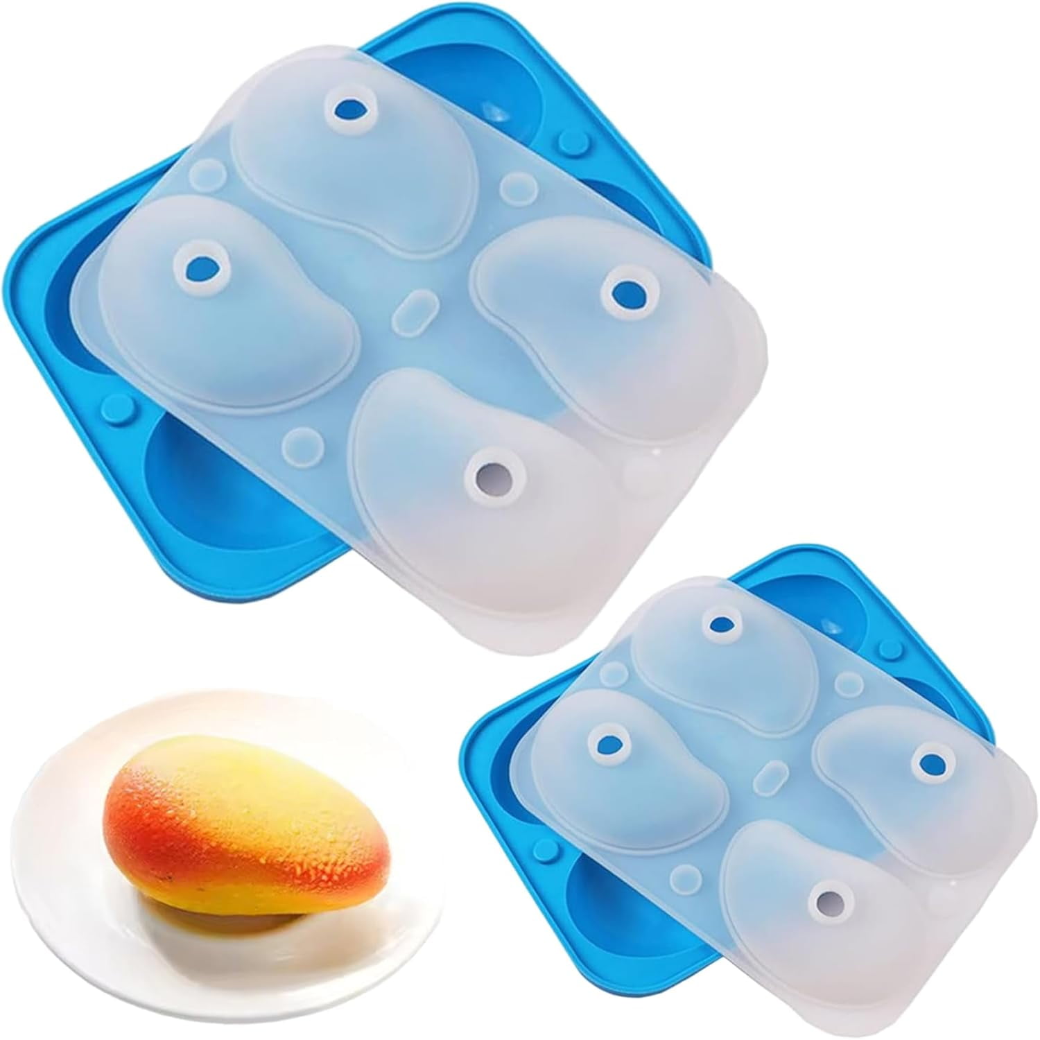 ELQCSG 2 Pcs Fruit Molds, Easy to Clean & Remove, Silicone 3D Mango ...