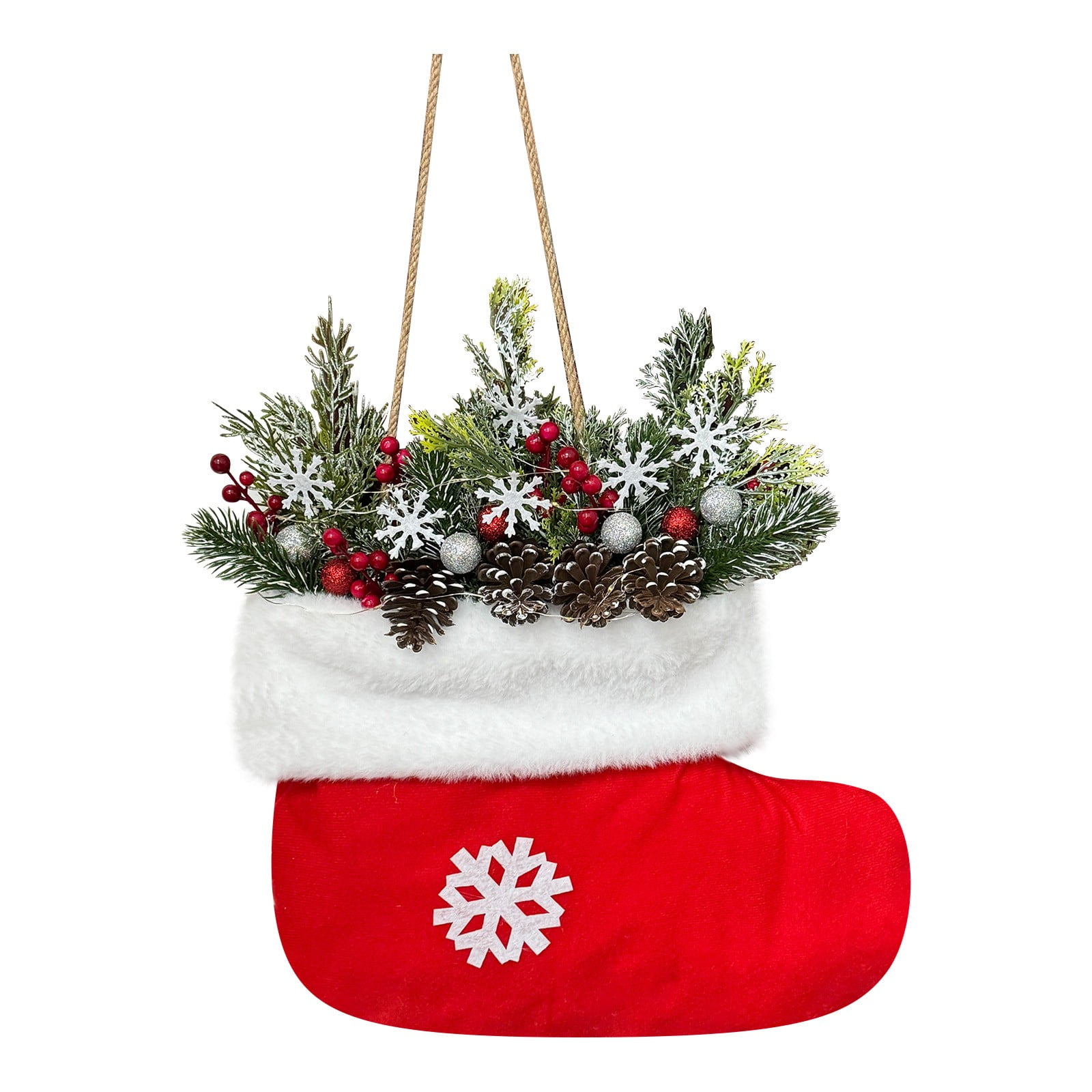ELQCSG 2025 Christmas Stocking With Snowflake Stocking Wreath,for ...