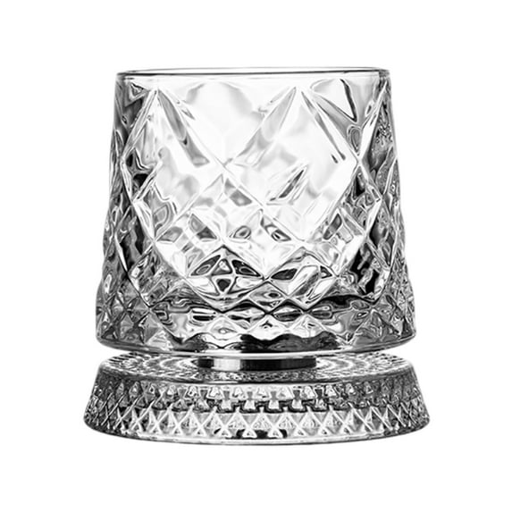 ELQCSG 360° Rotating Whiskey Glass Tumbler, Spinning Crystal Wine Glass ...