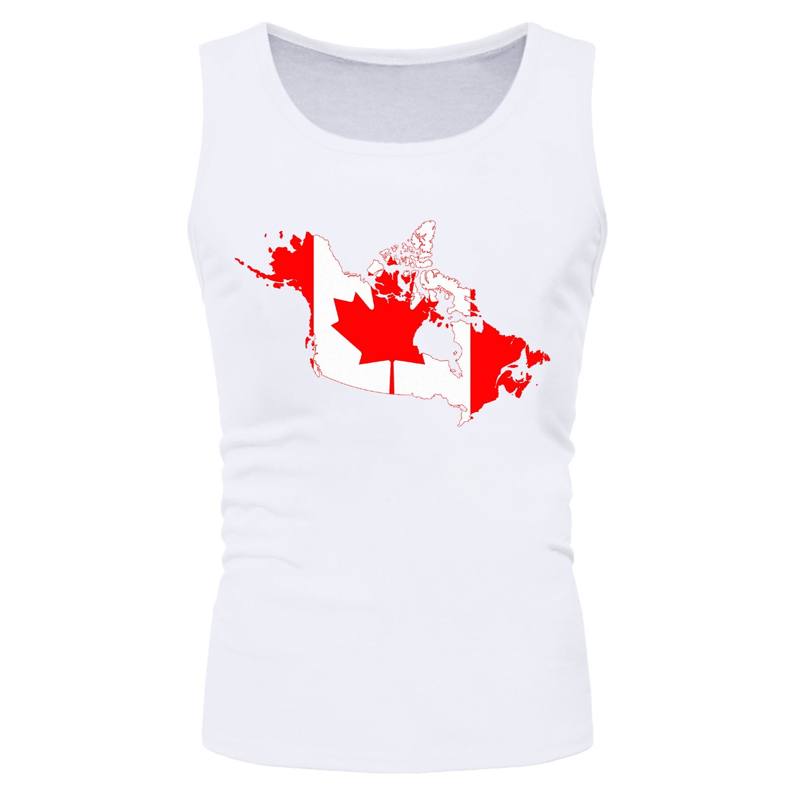 ELQCSG Mens A-Shirt Tank Top Gym Workout Undershirt Canada Day Men's ...