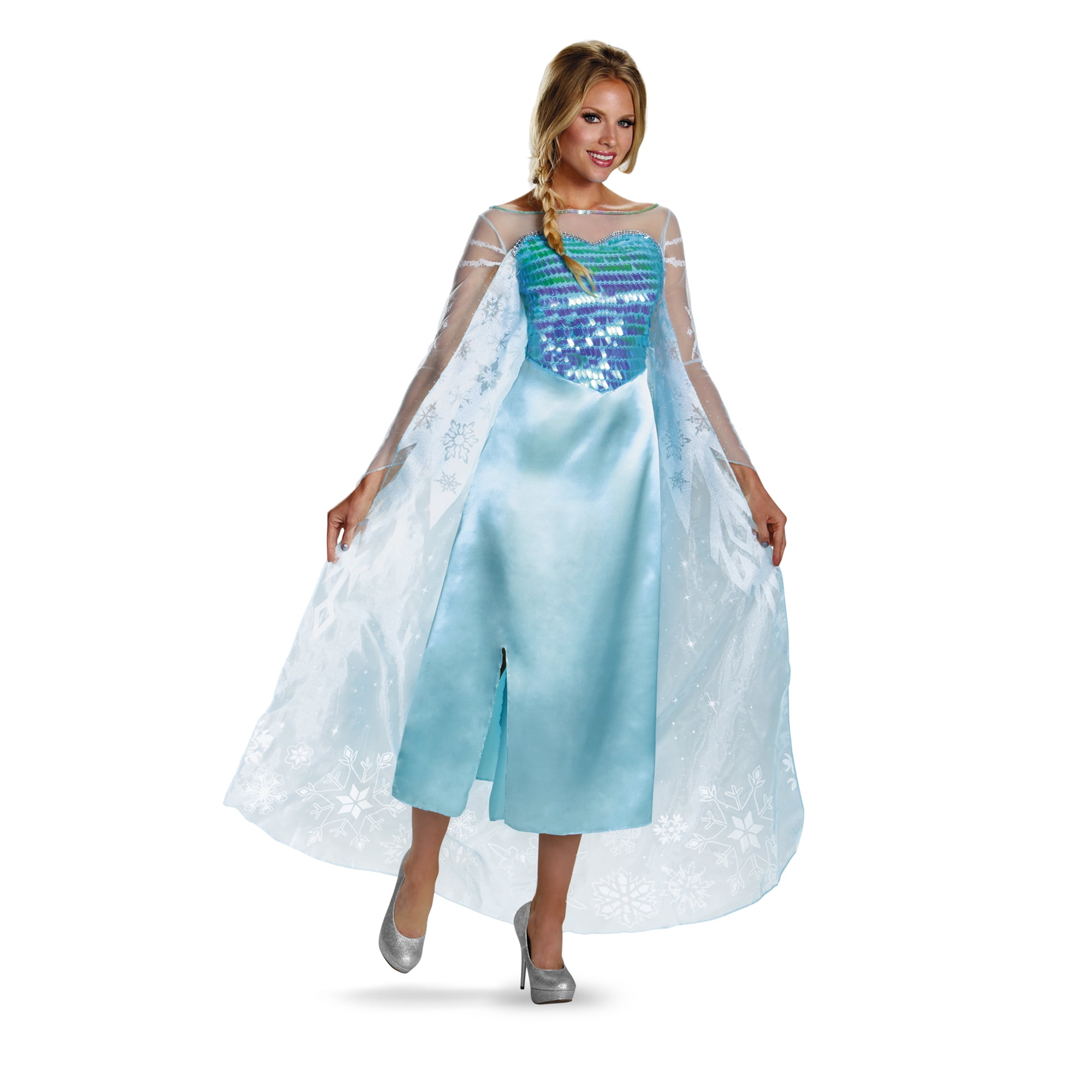 Disney Frozen Elsa Deluxe Princess Womens size L 12/14 Licensed Costume ...
