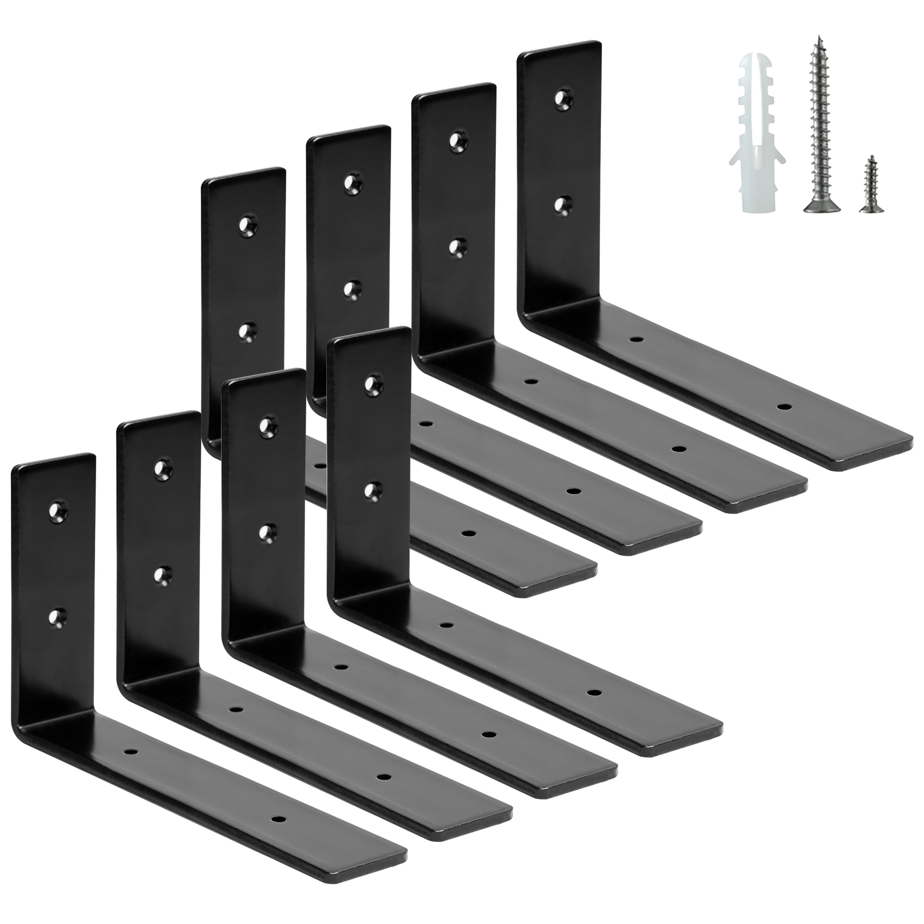 ELSKER&HOME Shelf Brackets 6 Inch, 8 Pack Floating Shelf L Brackets for ...