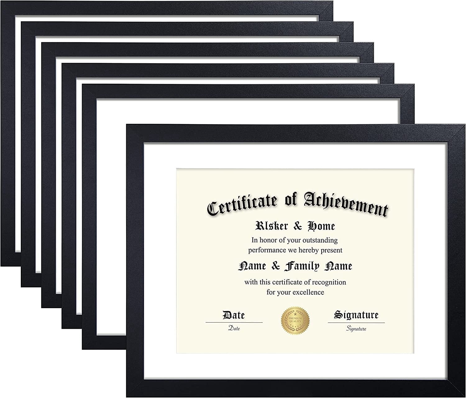 ELSKER&HOME 11x14 Diploma Frame 6 Pack, Diploma Frames 8.5x11 with Mat ...