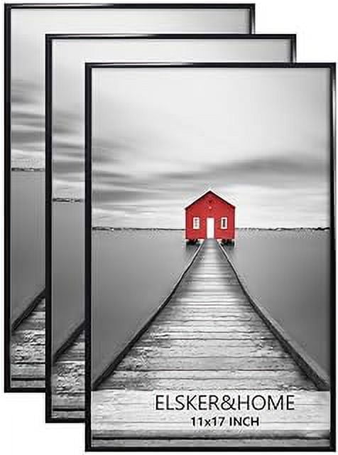 ELSKER&HOME 11x17 Picture Frame 3 Pack, Black 11x17 Poster Frame for ...