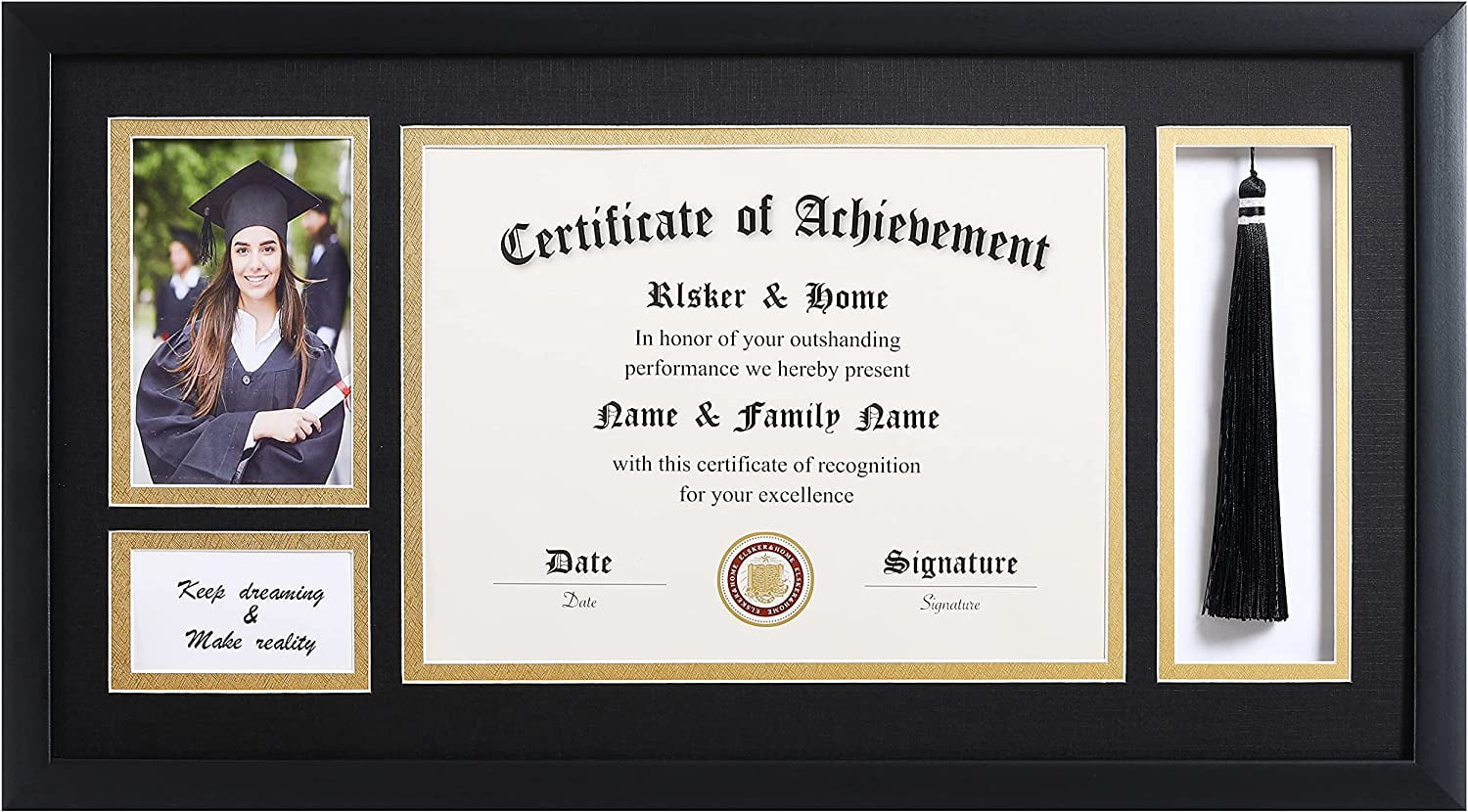 ELSKER&HOME 11x22 Black Diploma Frames for 8.5x11 Certificate Document ...
