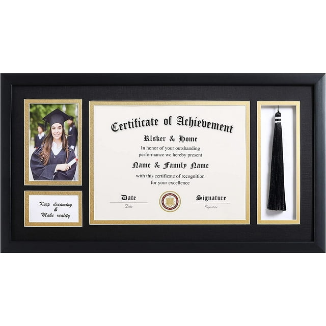 ELSKER&HOME 11x22 Black Diploma Frames for 8.5x11 Certificate Document ...