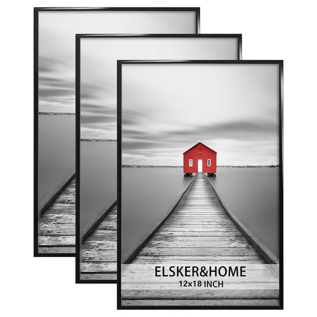 ELSKER&HOME 12x18 Poster Frame 3 Pack, Black Picture Frame for ...
