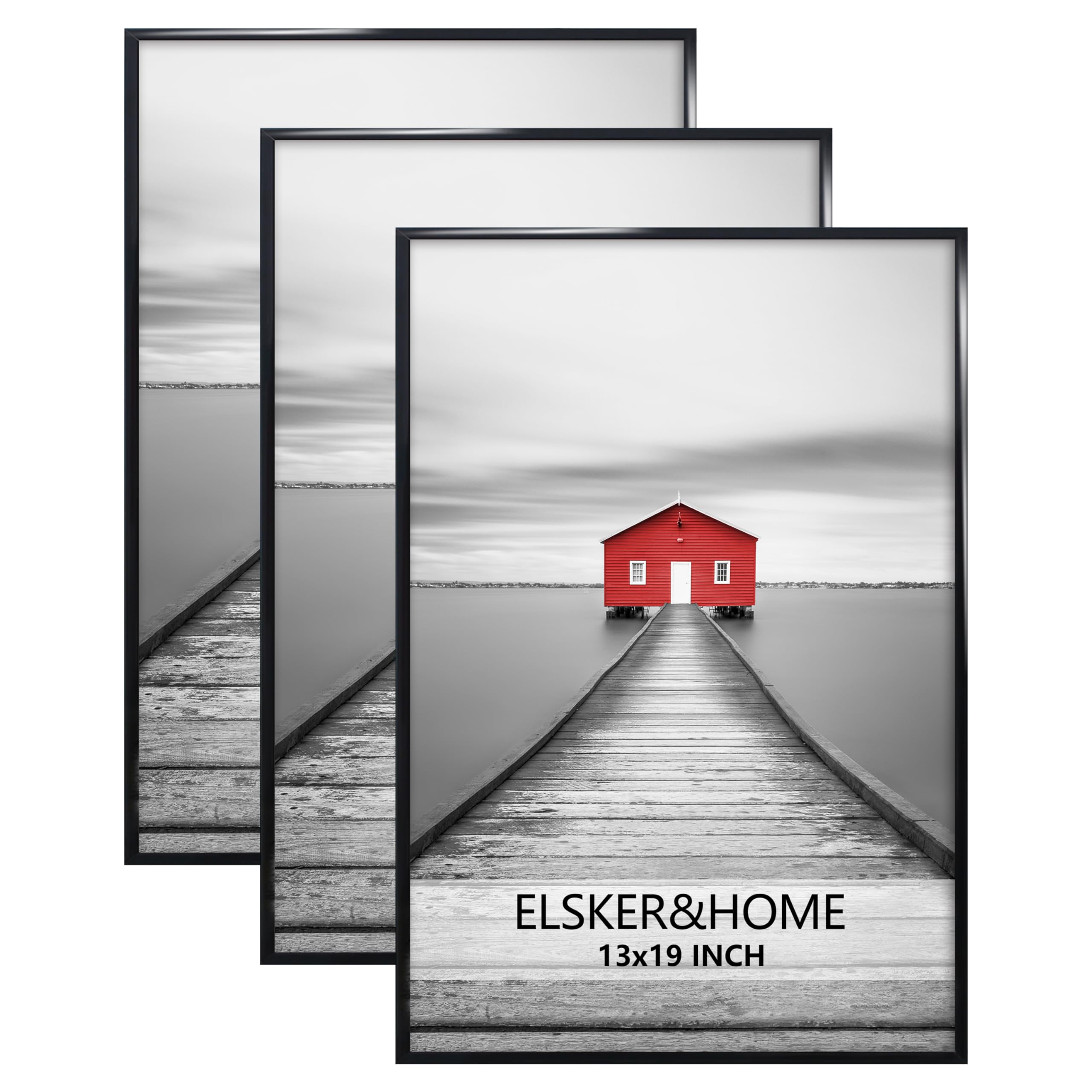 ELSKER&HOME 13x19 Poster Frame 3 Pack, Black Picture Frame for ...