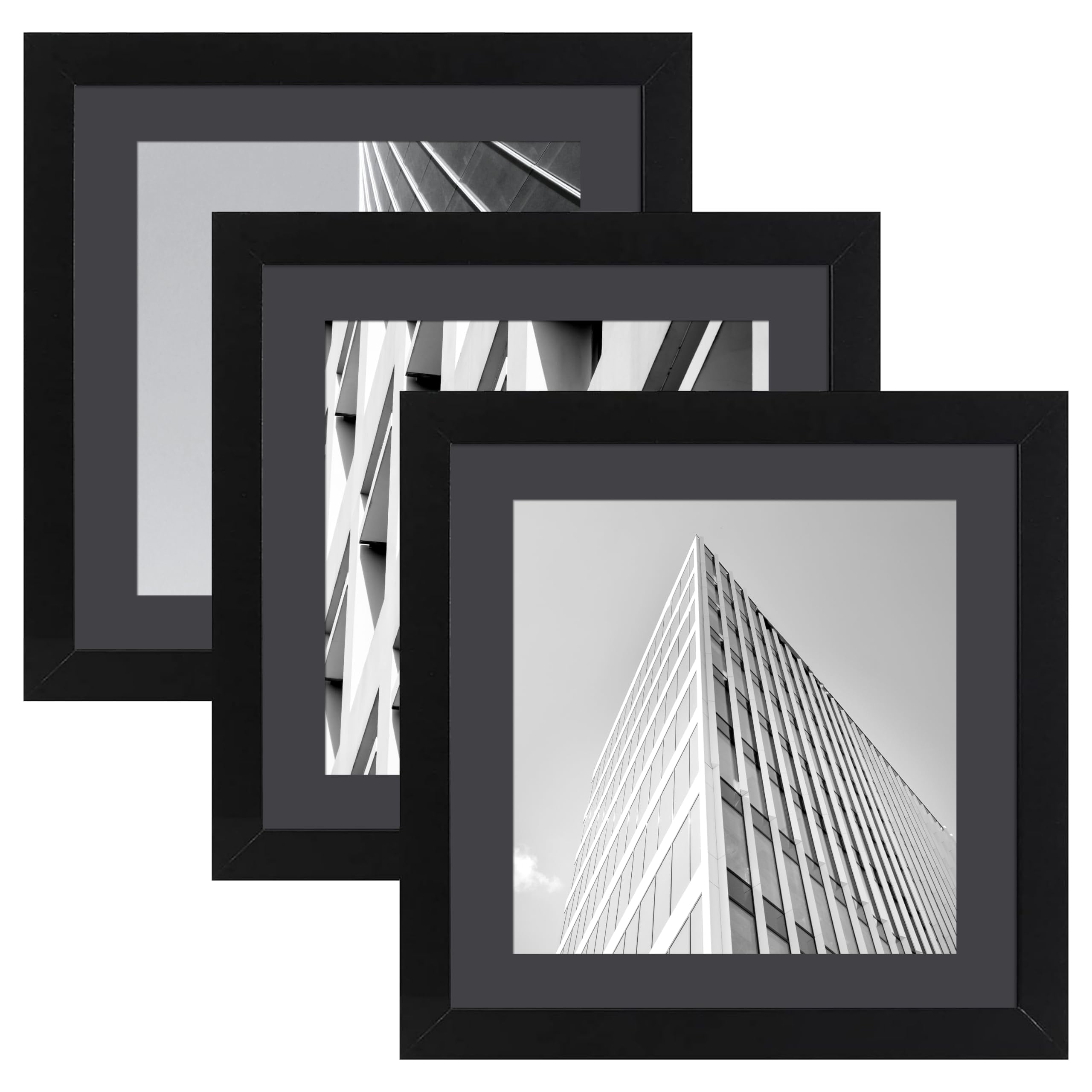 ELSKER&HOME 16x16 Picture Frame Black Set of 3, Square Picture Frame ...
