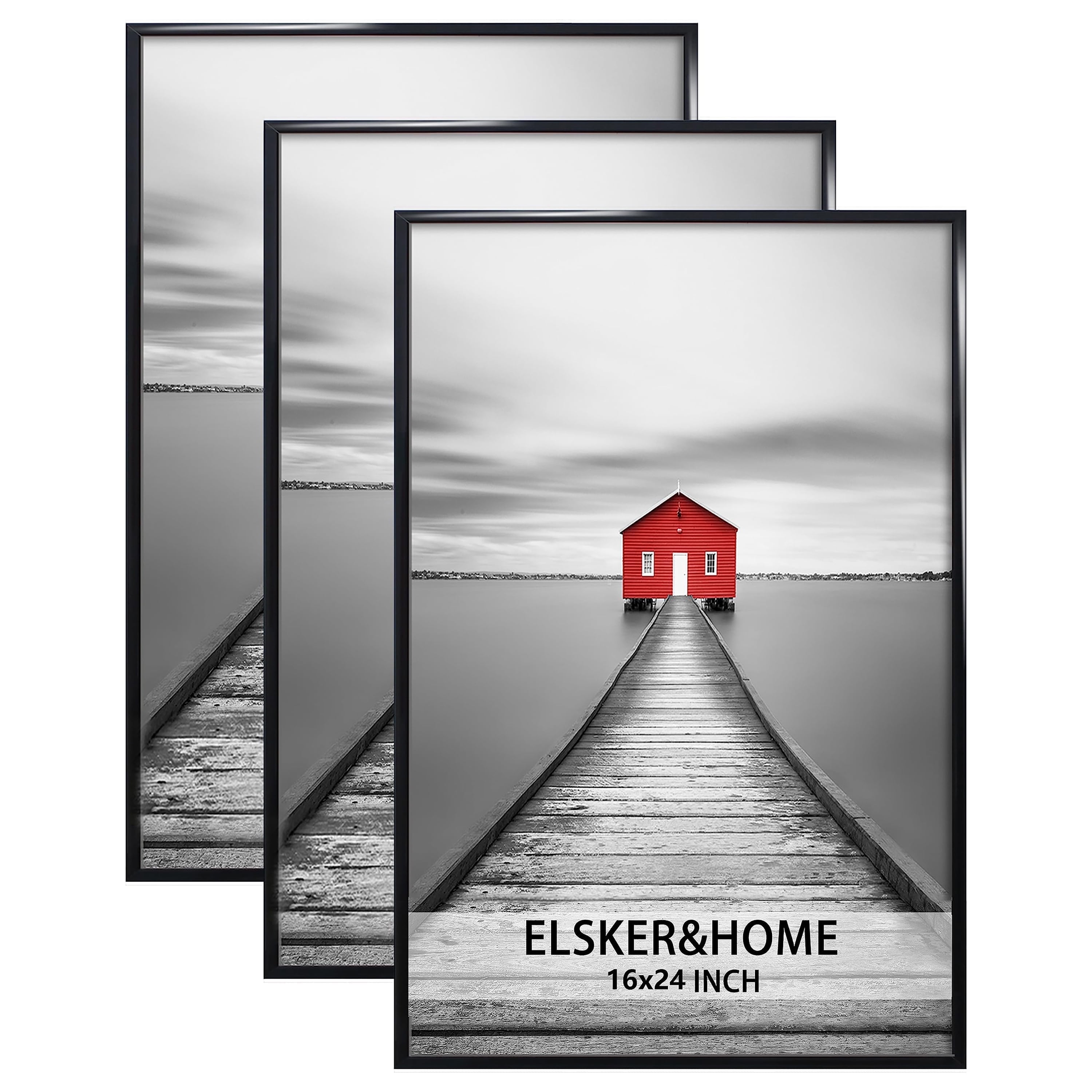 ELSKER&HOME 16x24 Black Poster Frame Set of 3 for Wall Mounting, Modern ...