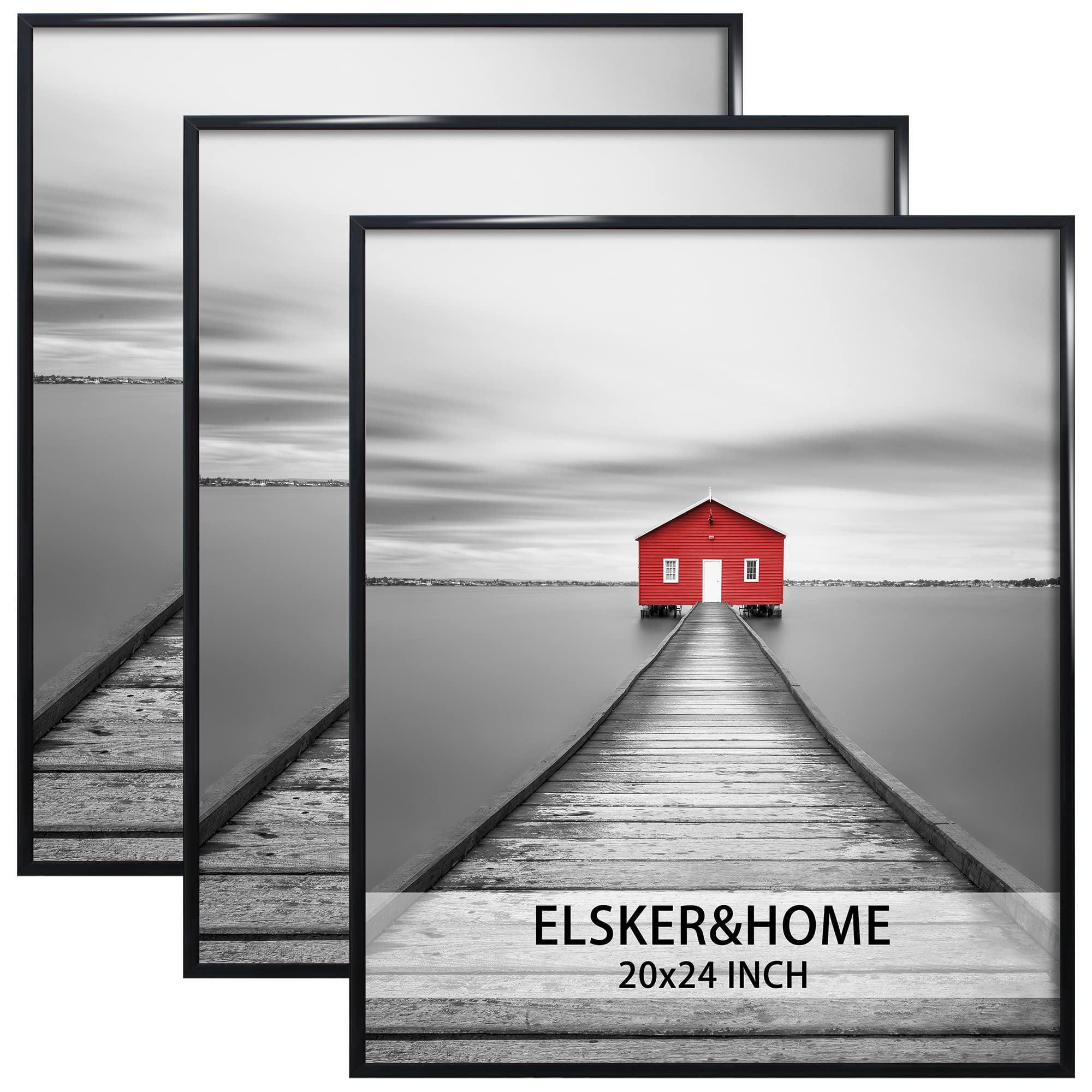 ELSKER&HOME 20x24 Picture Frame Black 3 Pack, Poster Frame for ...