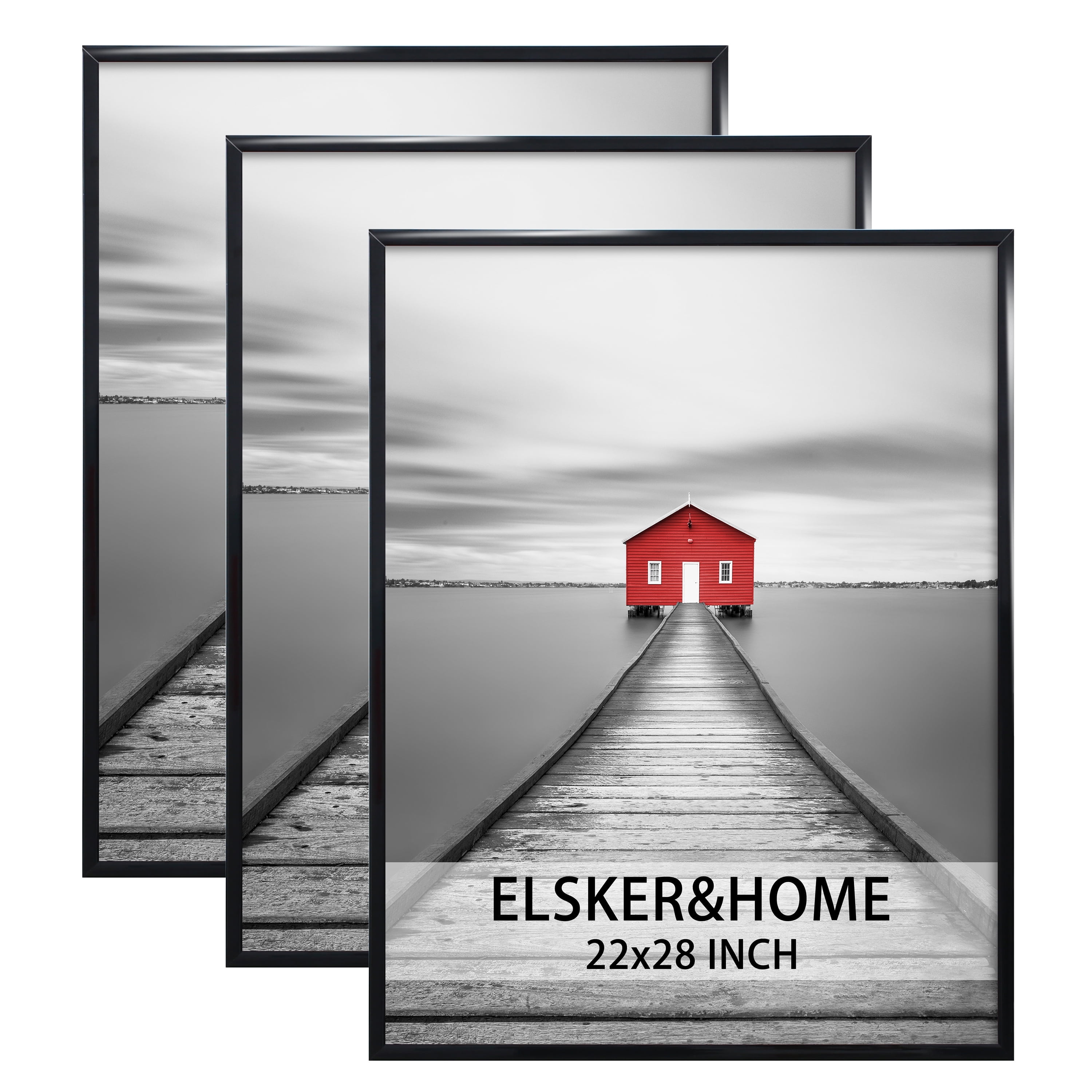 ELSKER&HOME 22x28 Frame, Poster Picture Frames 3 Pack Black for ...