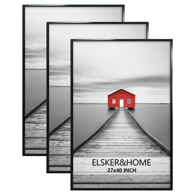 ELSKER&HOME 27x40 Black Poster Frame 3 Pack, Modern Design, Durable and ...