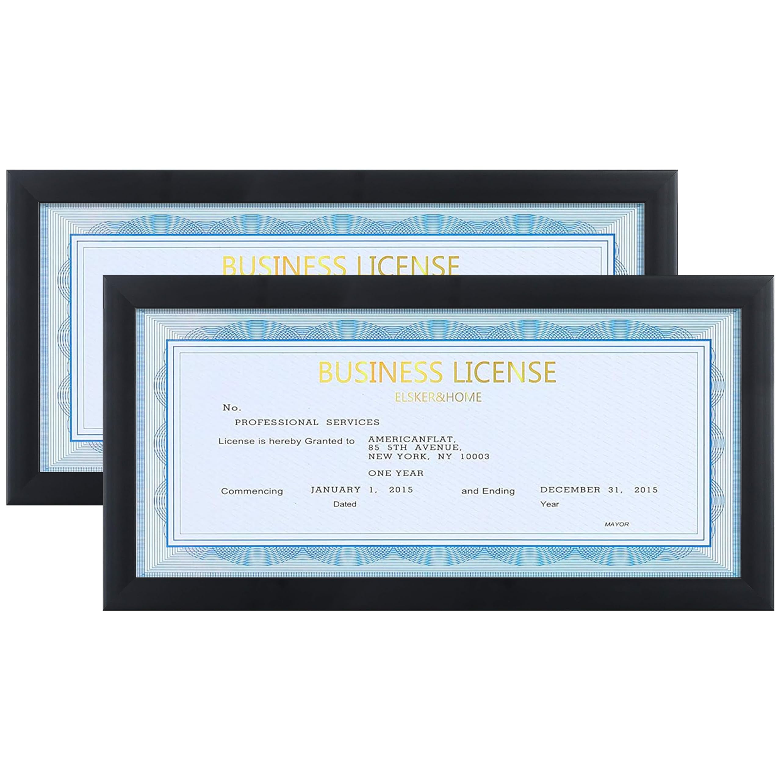 ELSKER&HOME 4x9 Business License Frame Black for 4 x 9 Standard ...