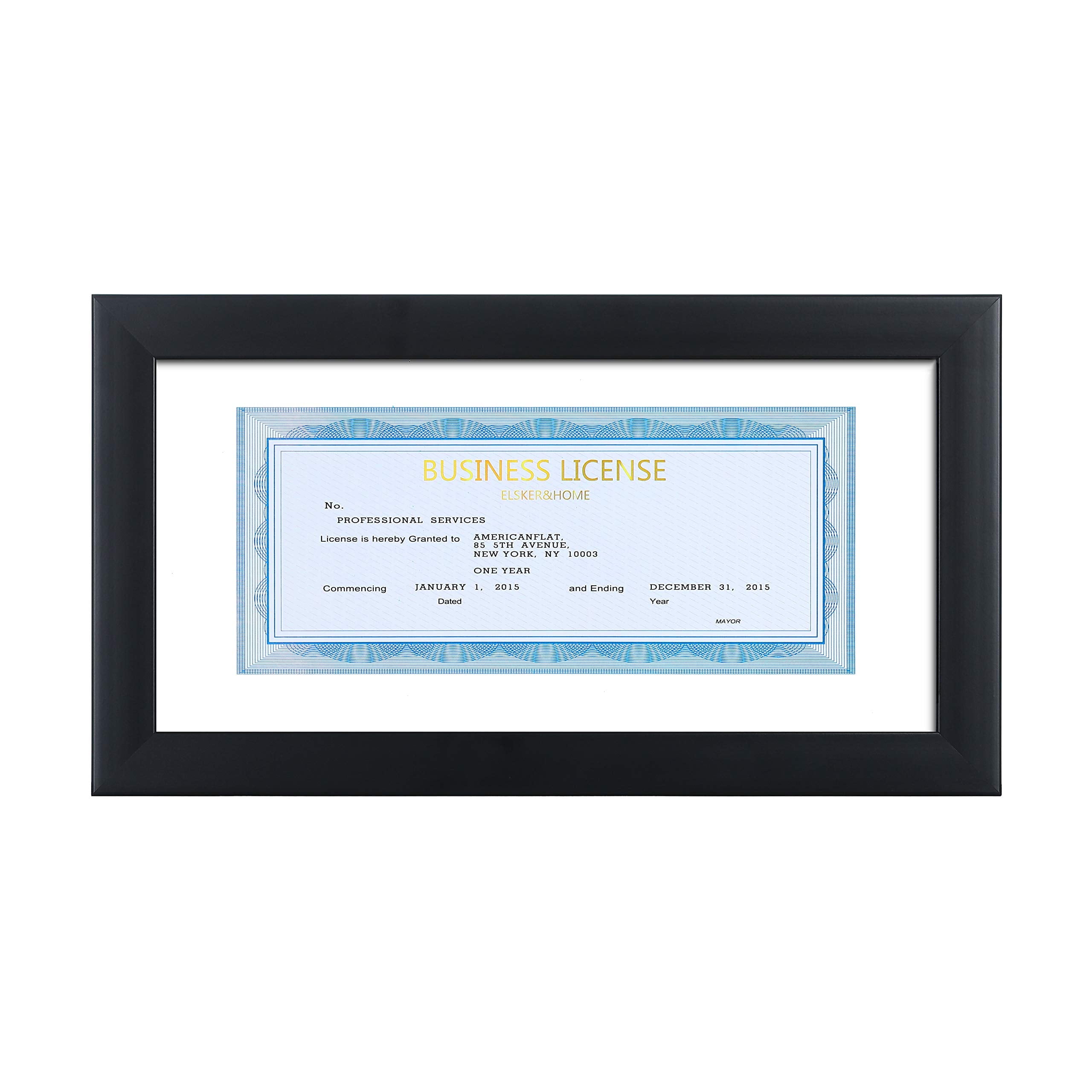 ELSKER&HOME 5x10 Business License Frame Black for 3.5x8 Standard ...