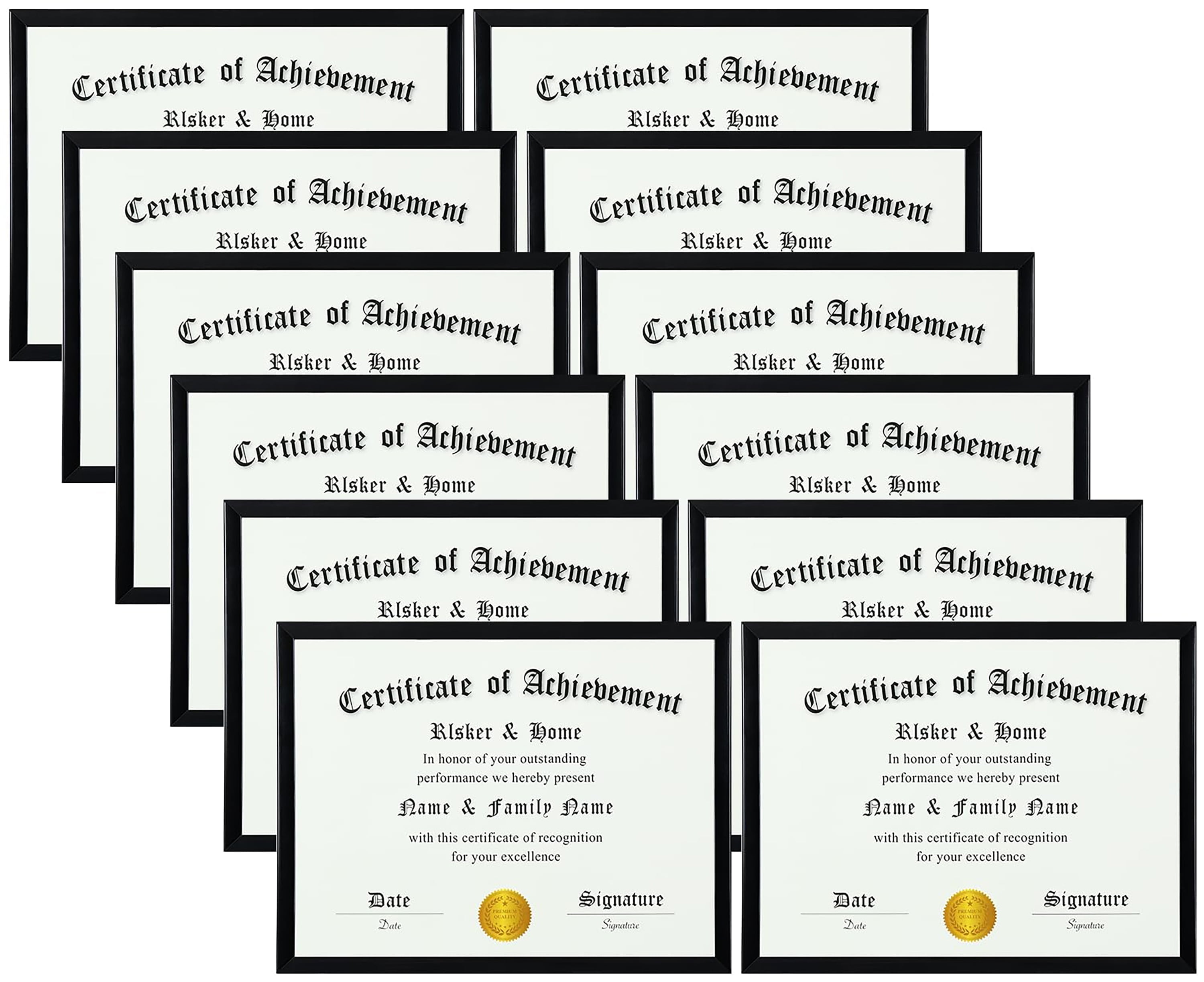 ELSKER&HOME 8.5 x 11 Frame Black 12 Pack, Certificate Award Document ...