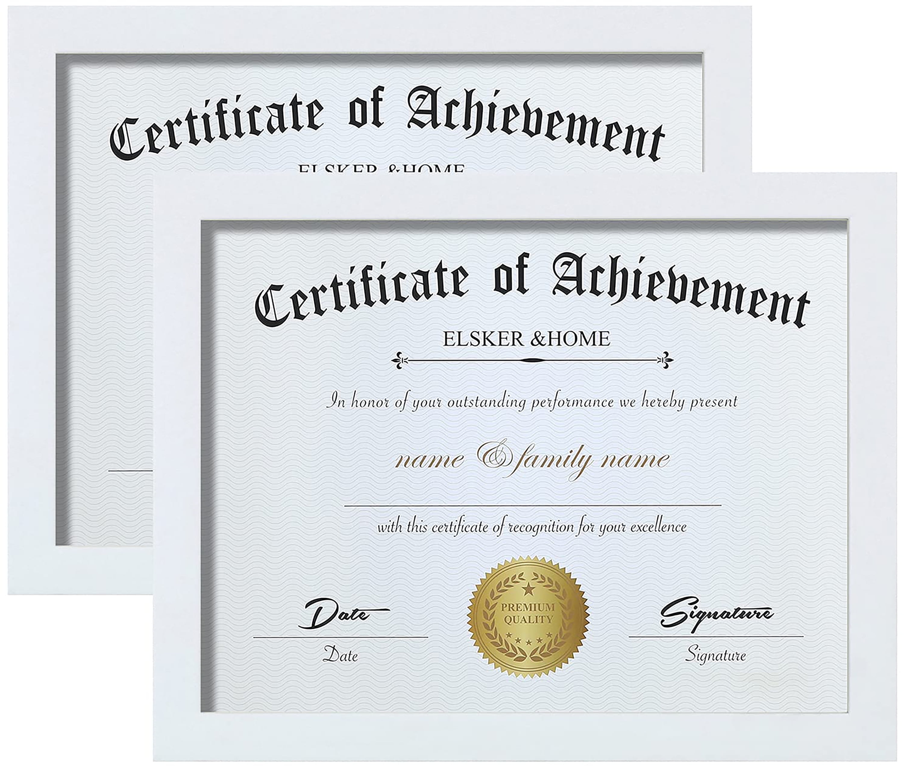 ELSKER&HOME 8.5x11 Certificate Frame 2 Pack, Classic White Color Frame ...