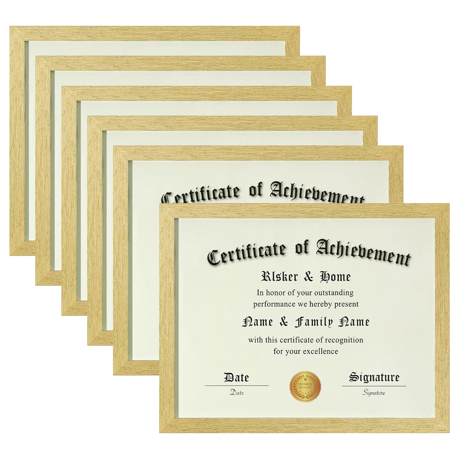 ELSKER&HOME 8.5x11 Certificate Frame 6 Pack,Gold 8.5x11 Picture Frame ...