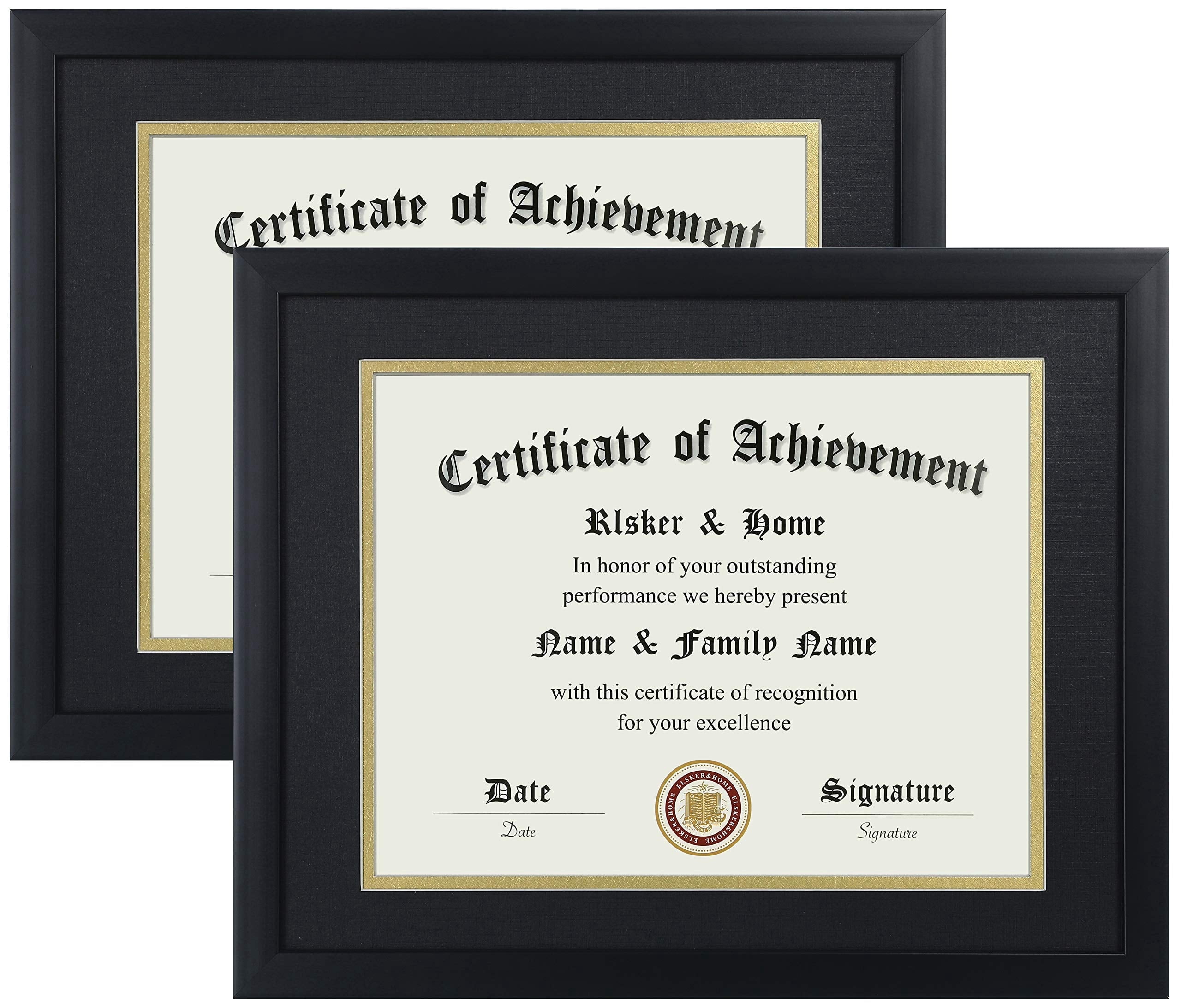 ELSKER&HOME 8.5x11 Certificate Frame Black 2 Pack- Displays Diploma 8 ...