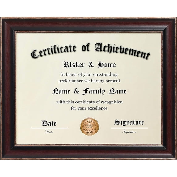 ELSKER&HOME 8.5x11 Certificate Frame - Classic Cherry Wood Color - 2.0 ...