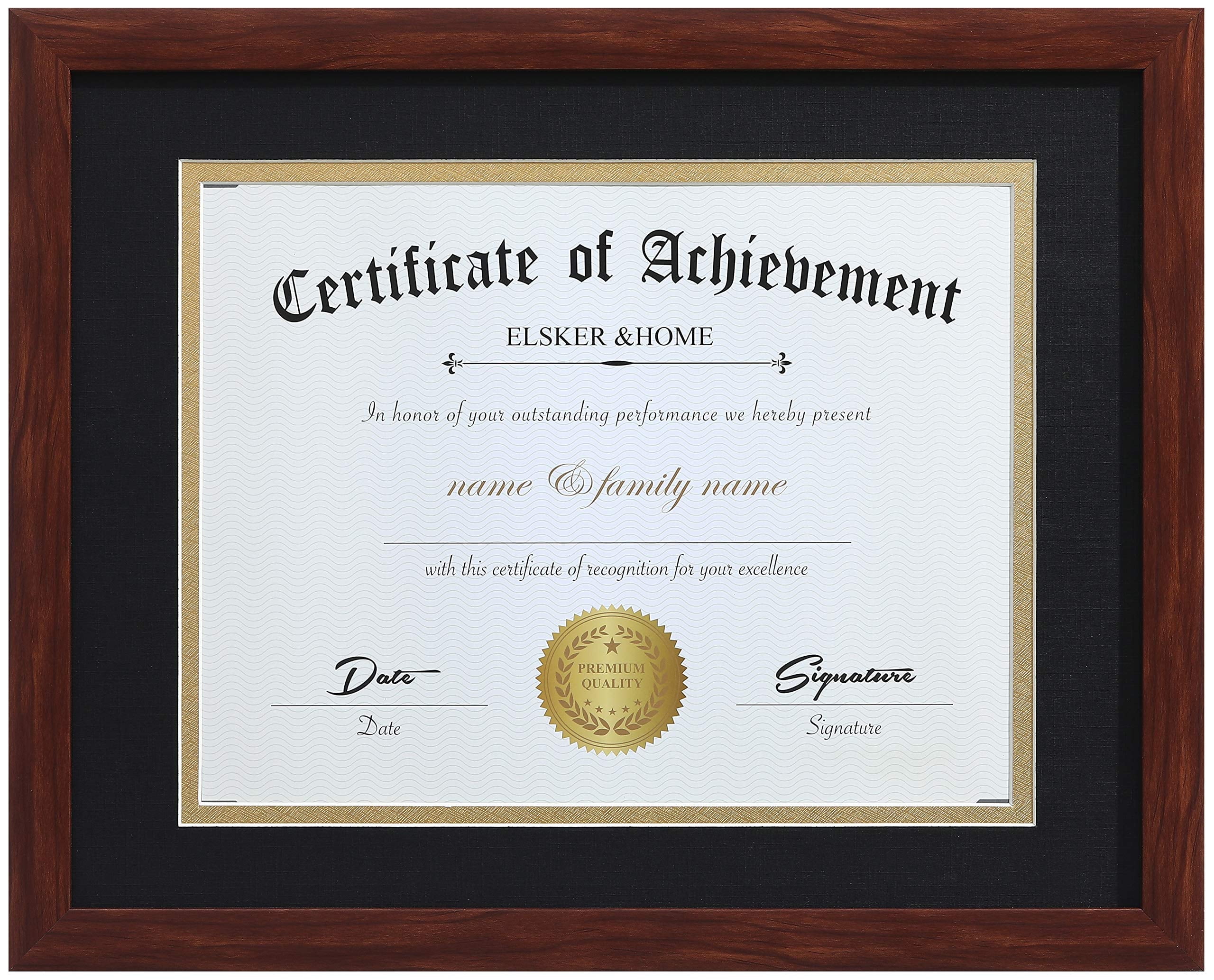 ELSKER&HOME 8.5x11 Certificate Frame, Classic Coffee Color Frame ...