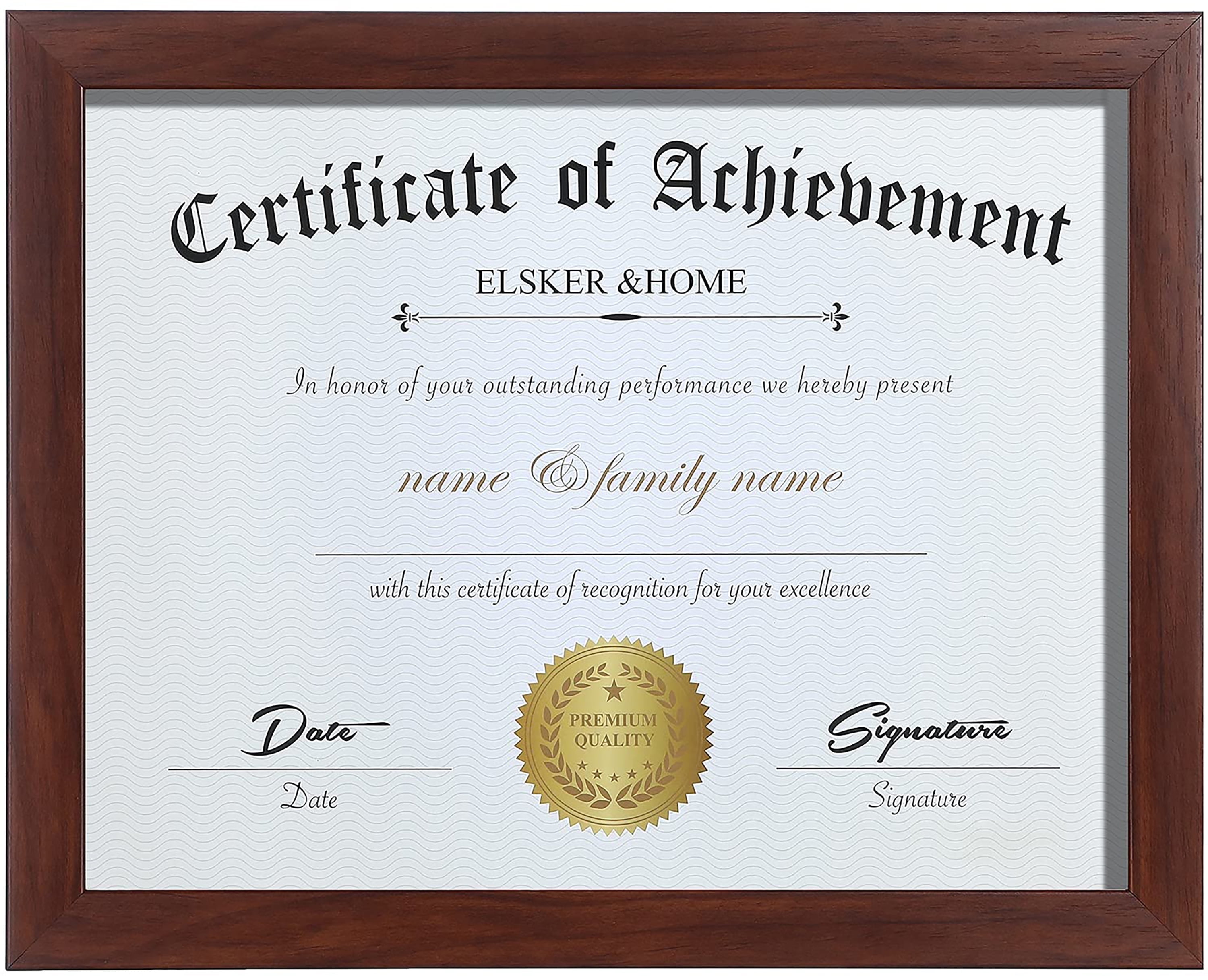 ELSKER&HOME 8.5x11 Certificate Frame, Classic Coffee Color Frame ...