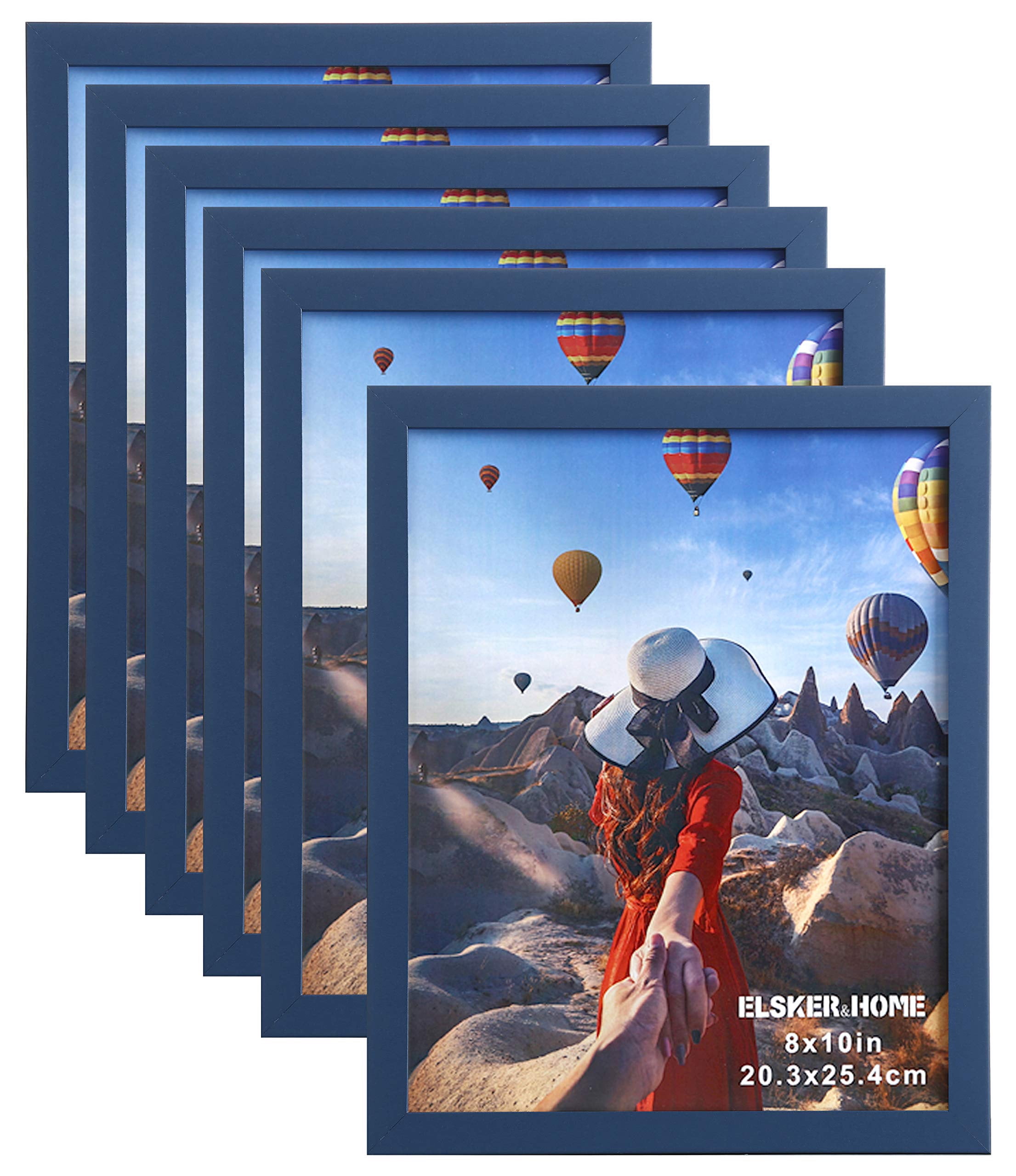 ELSKER&HOME 8x10 Classic Navy Blue Picture Frame 6 Pack - Sturdy MDF ...