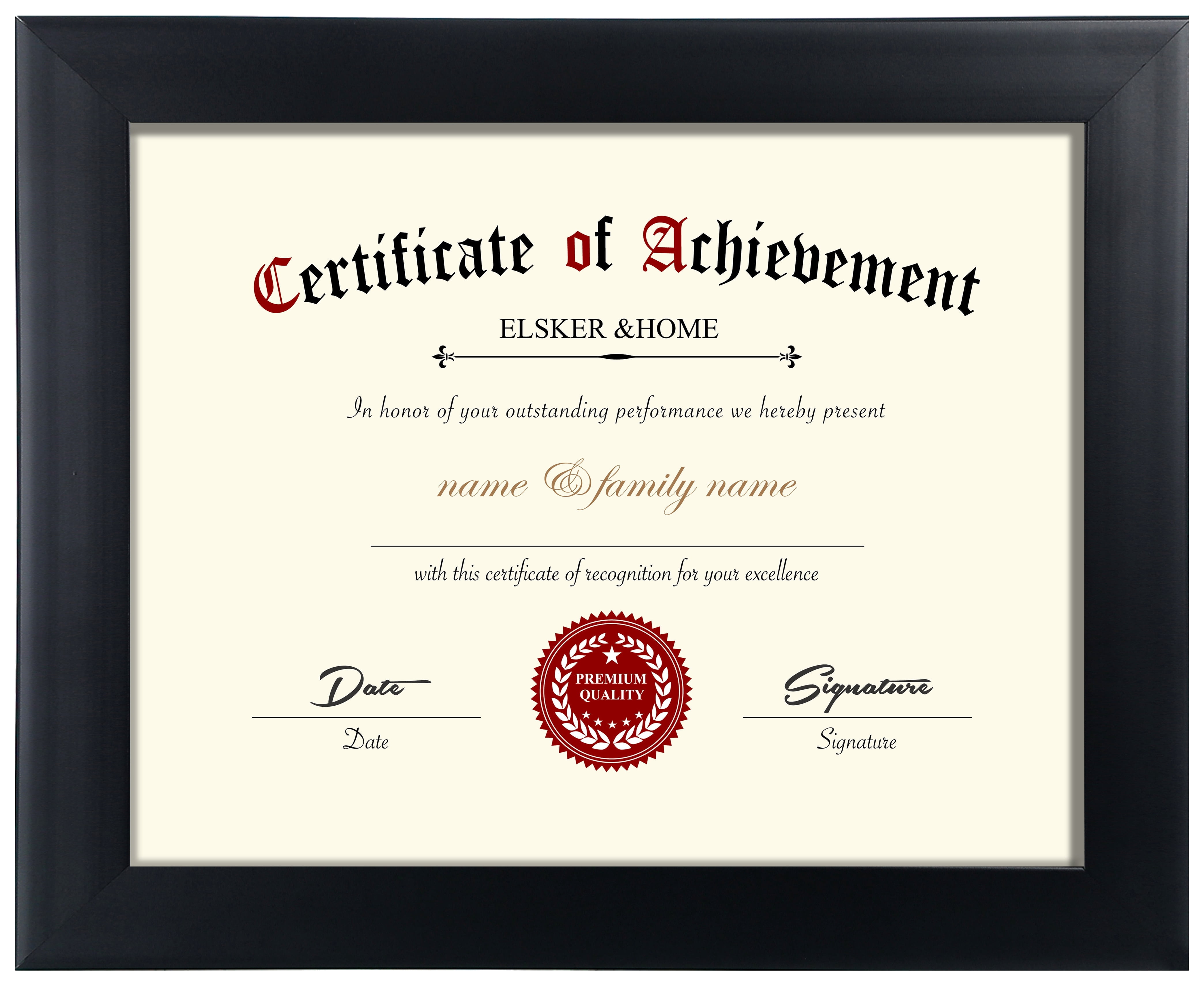ELSKER&HOME Certificate Frames 8.5 x 11 Black, Fits Diploma 8.5 x 11 ...