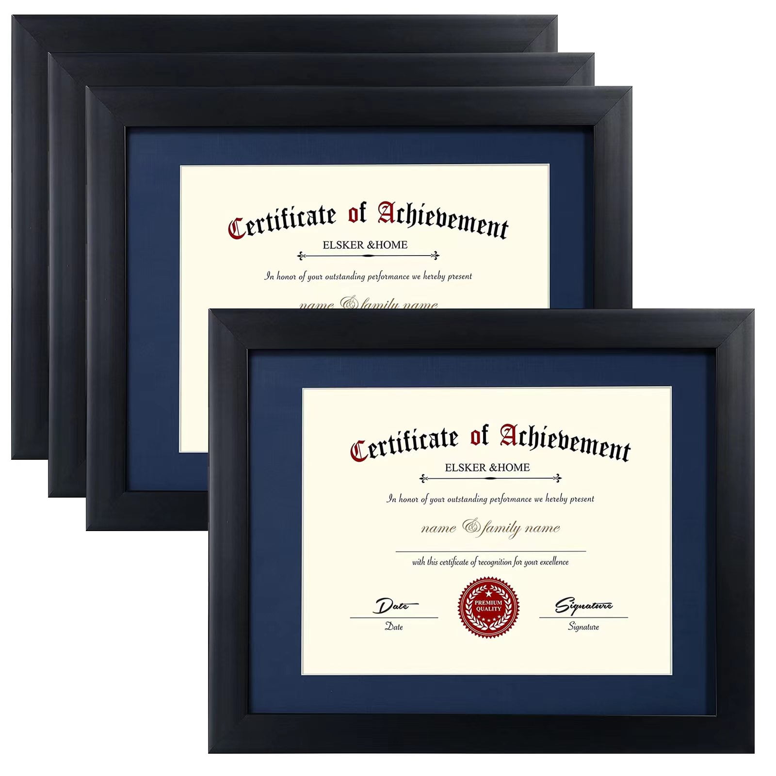 ELSKER&HOME Certificate Frames 8.5 x 11 Black, Fits Diploma 8.5 x 11 ...