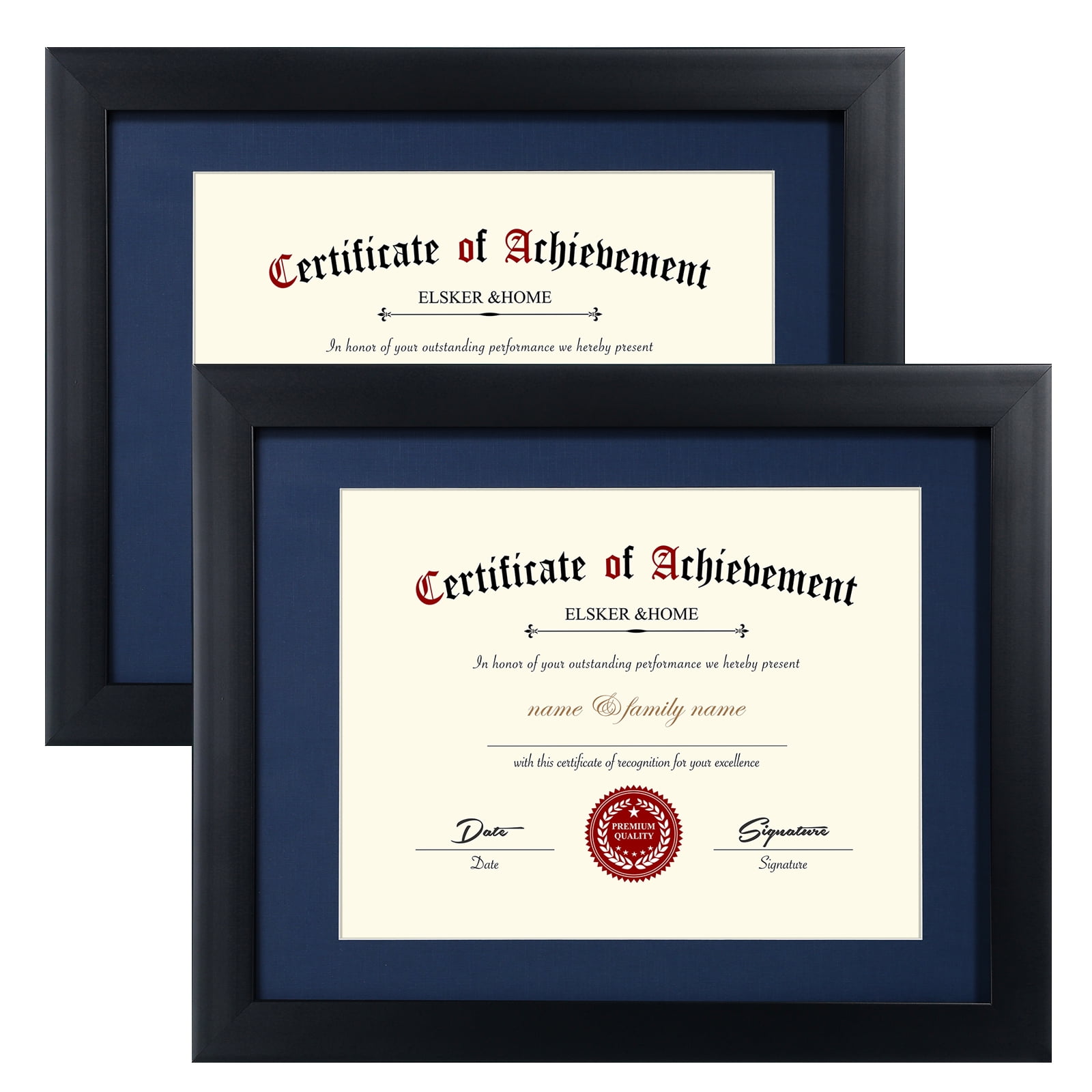 ELSKER&HOME Certificate Frames 8.5 x 11 Black, Fits Diploma 8.5 x 11 ...
