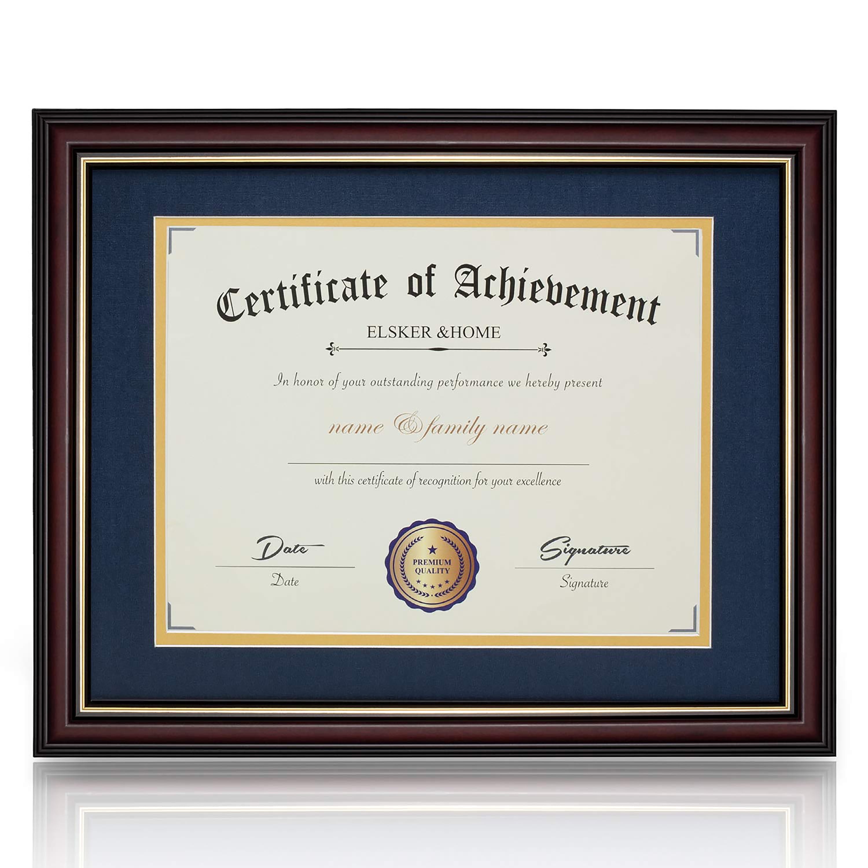 ELSKER&HOME Diploma Frames 11x14 with Mat- Solid Cherry Wood - Document ...