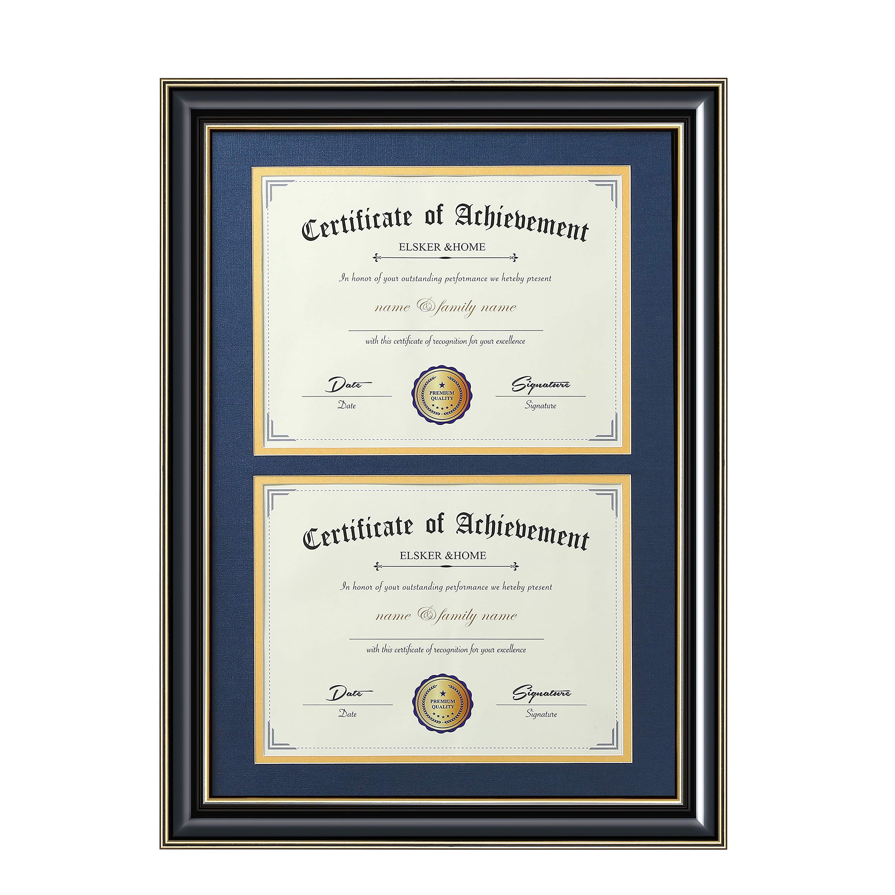 ELSKER&HOME Double Diploma Frame Certificates&Document for Two 8.5x11 ...