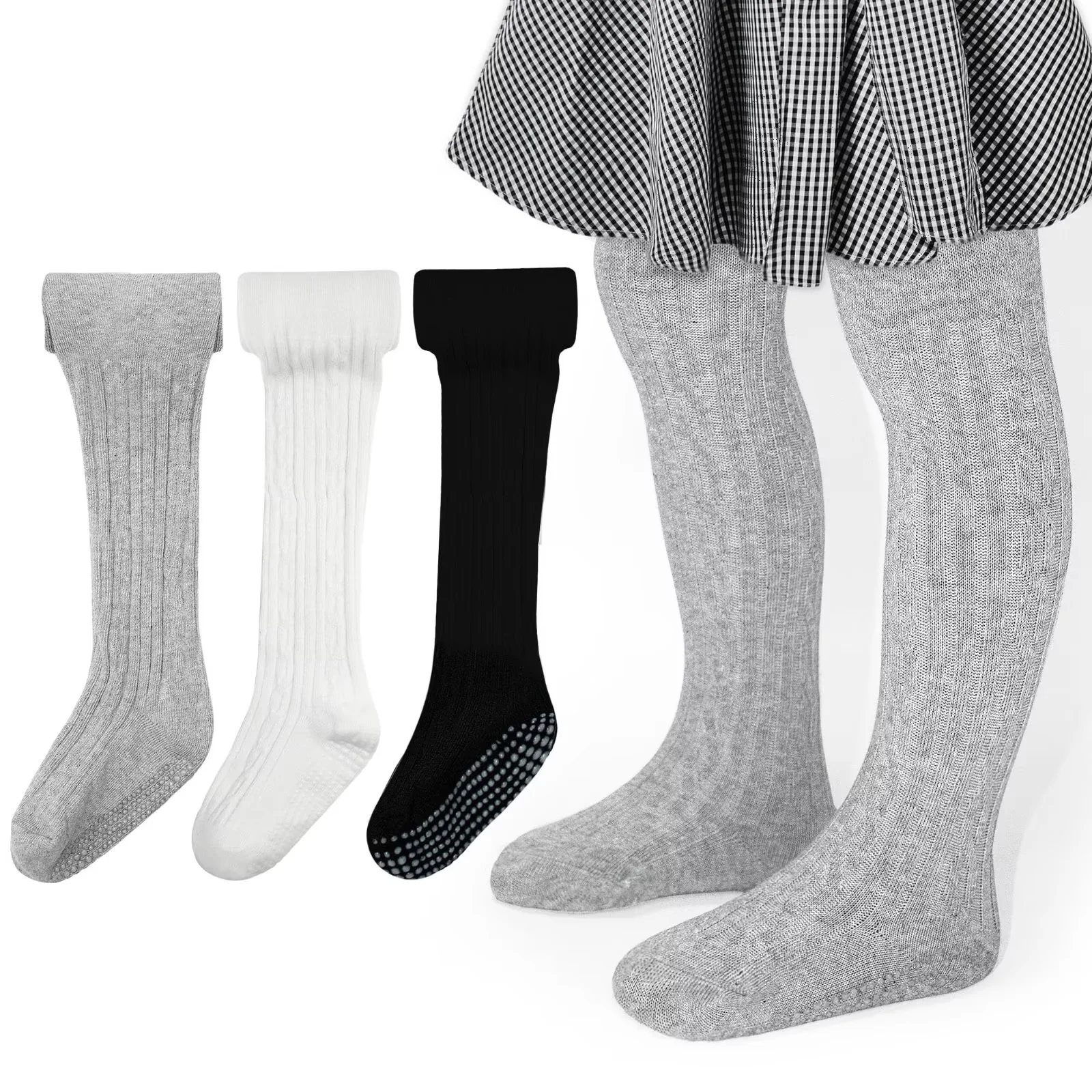 ELUTONG Toddler Girl Tights, 3 Pack Non Slip Baby Tights for 6 months-6 ...
