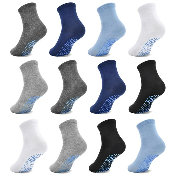 Drie 12PC Boys Crew Socks Baby Boys Grips Socks Kids Toddlers Infants ...