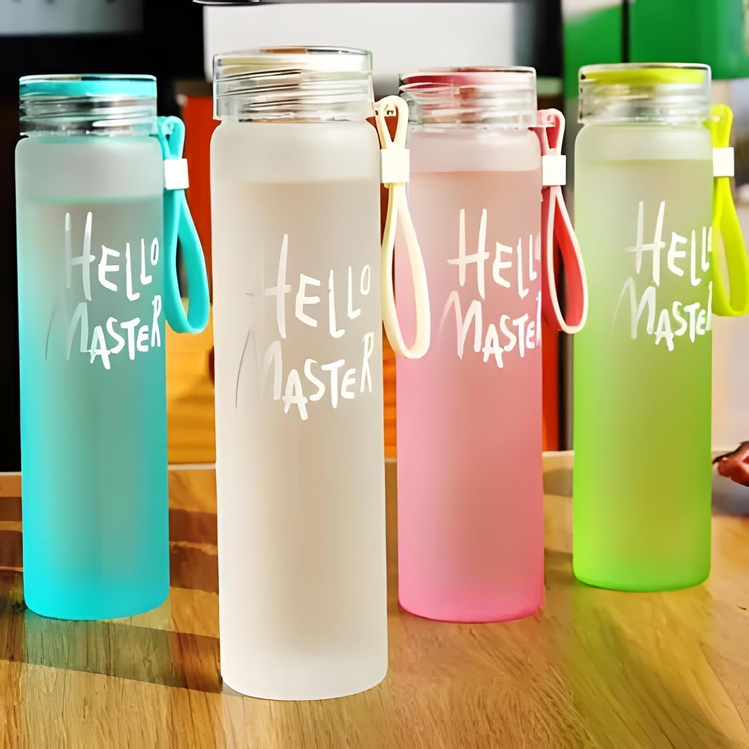 ELVANOZ HelloMaster Borosilicate Water Bottle Multicolor 500ml Glass ...
