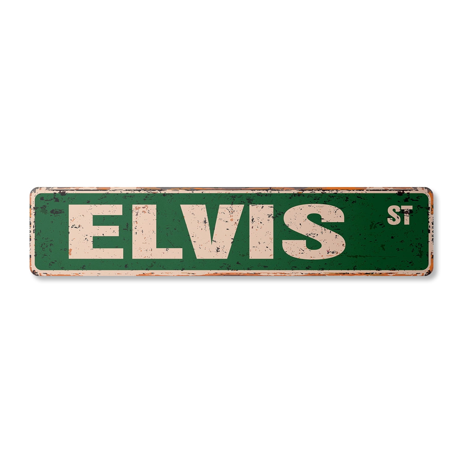 ELVIS Vintage Aluminum Street Sign Childrens Name Room Metal Sign ...