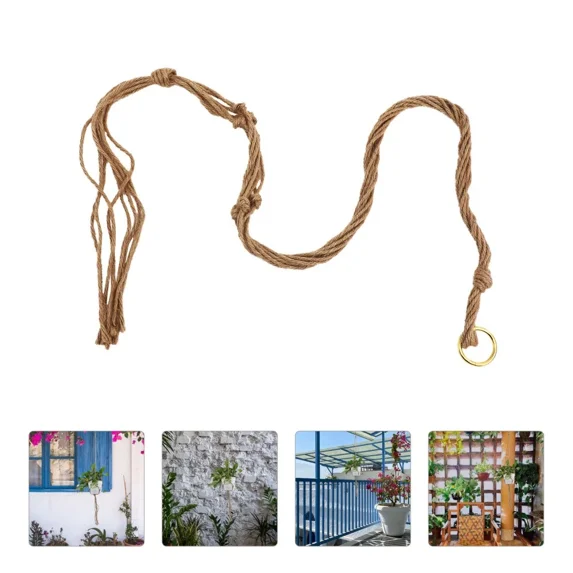 ELVY- 2 Pcs Plant Hanger Hanging Basket Net Bag Flower Pot Bracket Rope ...