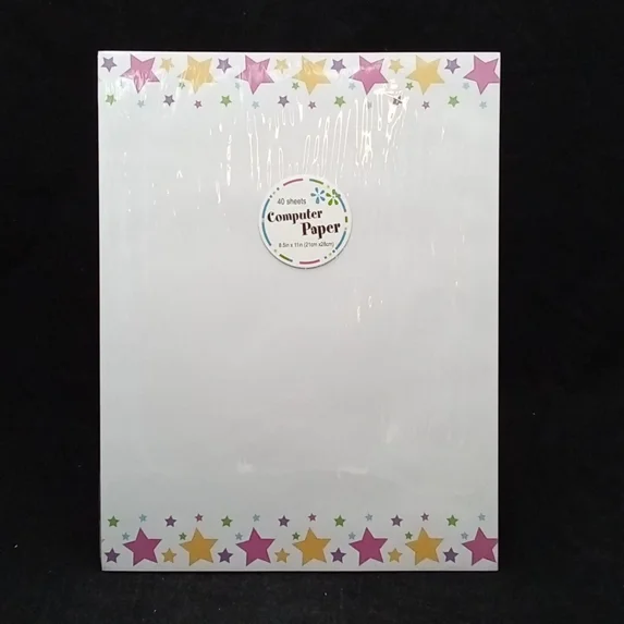 ELVY- Computer Paper Stars 8.5 × 11 - 40 Sheets - Stationary Journal ...