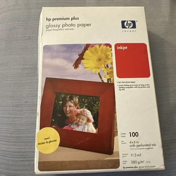 ELVY- Hp Premium Plus Glossy Photo Paper | 100 Sheets | 4 In | Cr668A ...