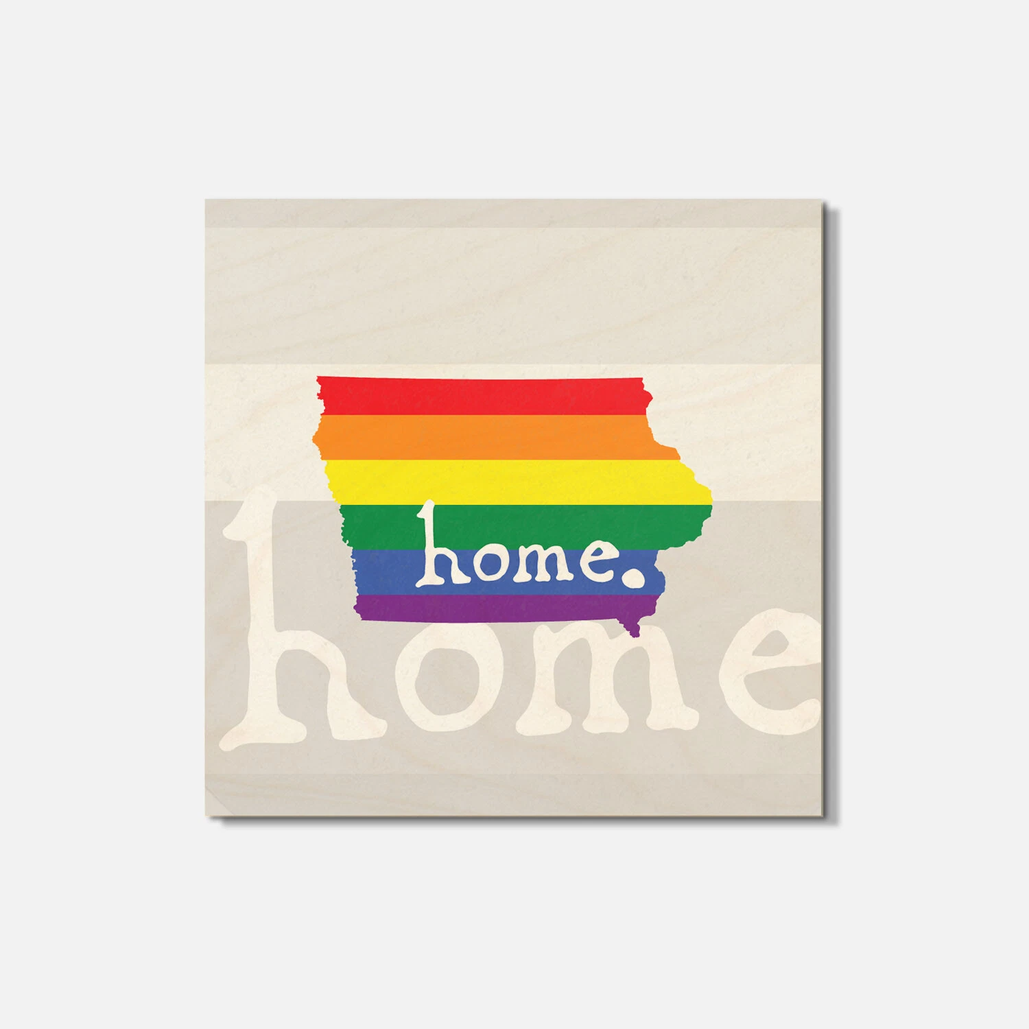 ELVY- Iowa Usa State Map Pride Home Rainbow Lgbt Flag 4'' X 4'' Square ...
