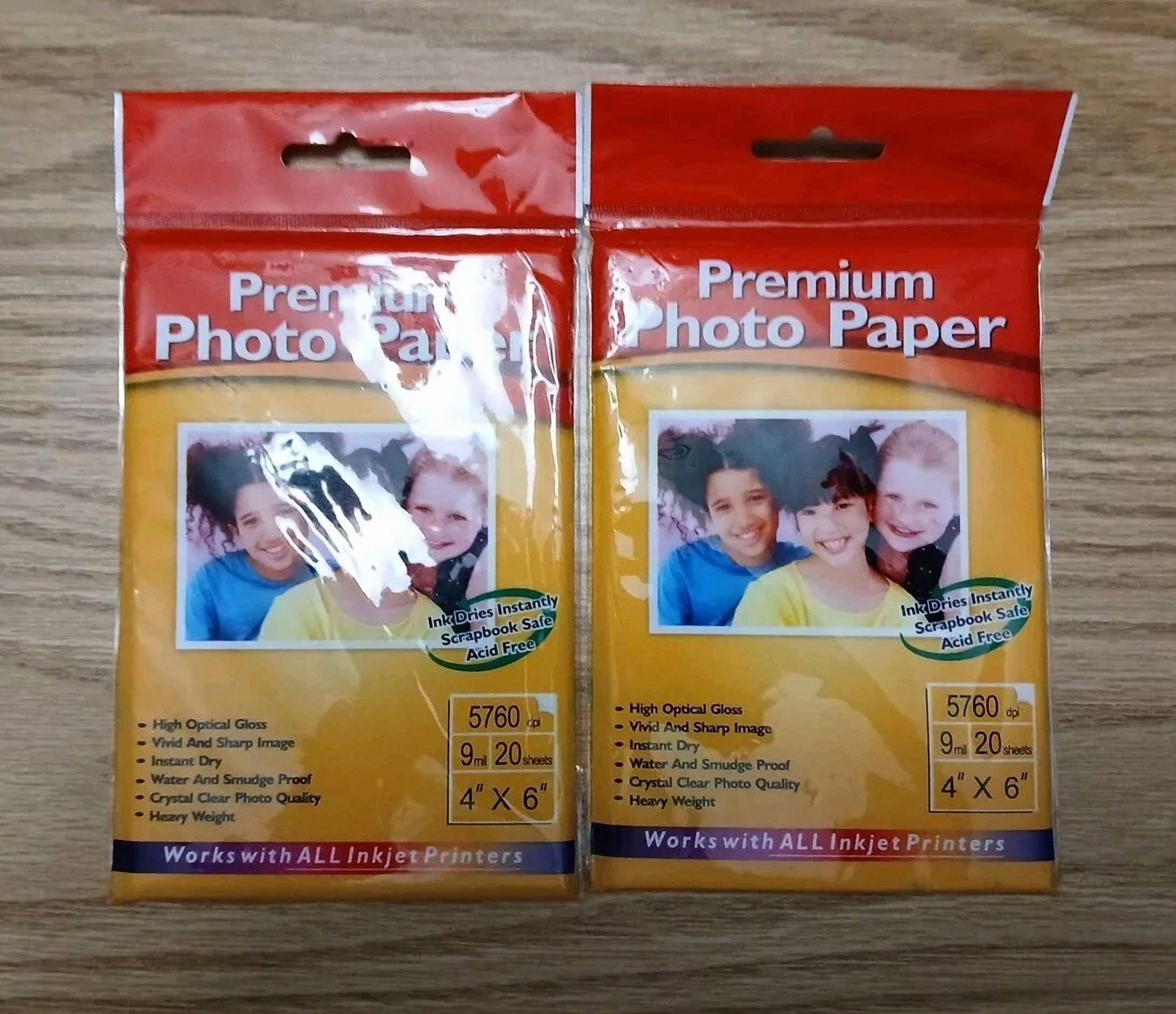 ELVY- Lot Of 2 Premium Photo Paper 5760Dpi 20 Sheets Of Size 4"X 6" New ...