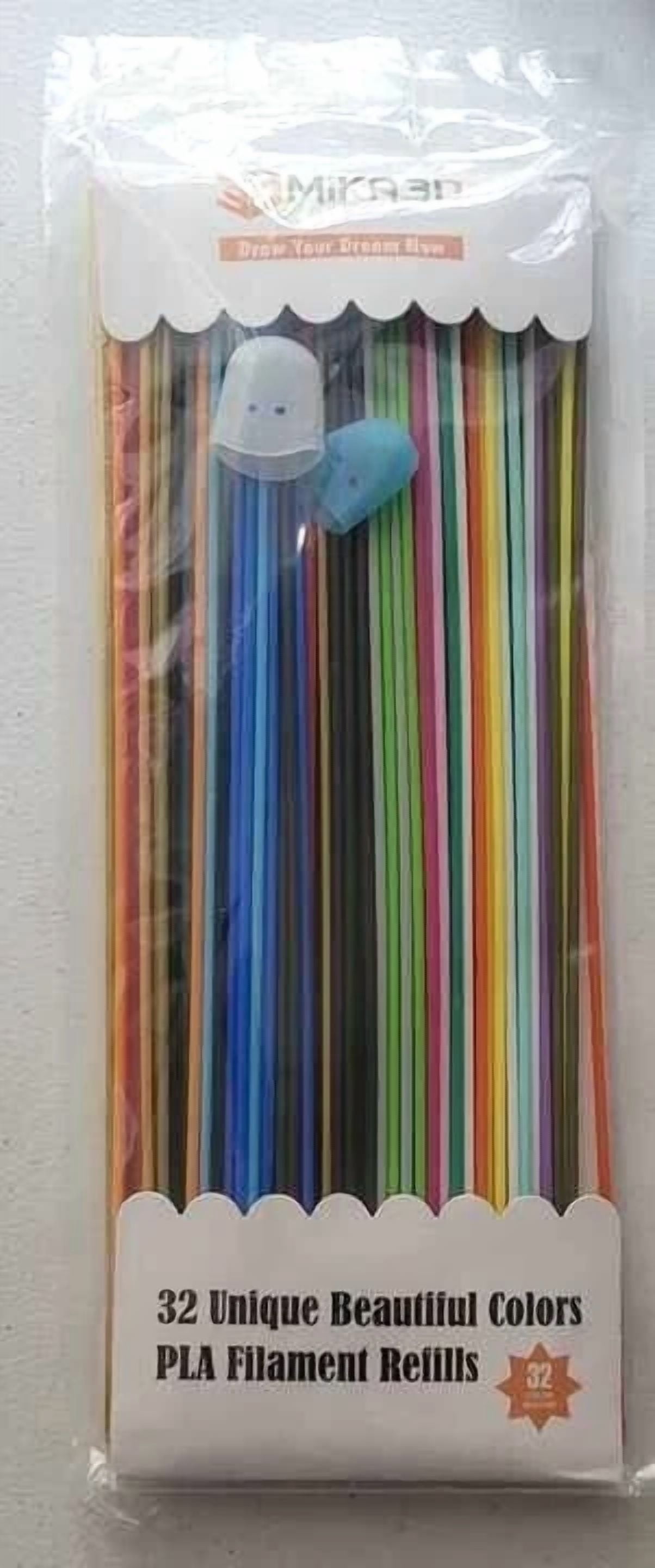 ELVY- New 2 Pk Mika 3D 2.85Mm Pla Filament Refills 32 Colors Pack 160 ...