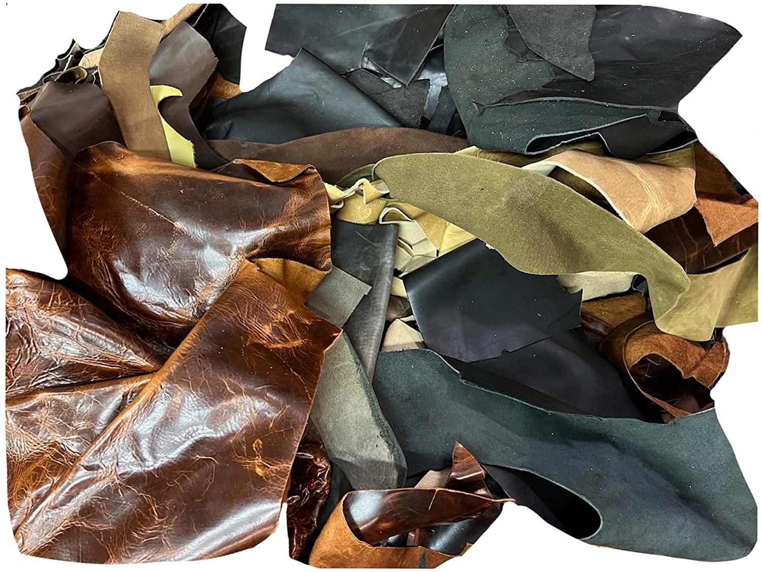 ELW 4-6 oz. 1.8-2.4mm Thickness, 2 LB Vegetable Tanned Leather Scraps ...