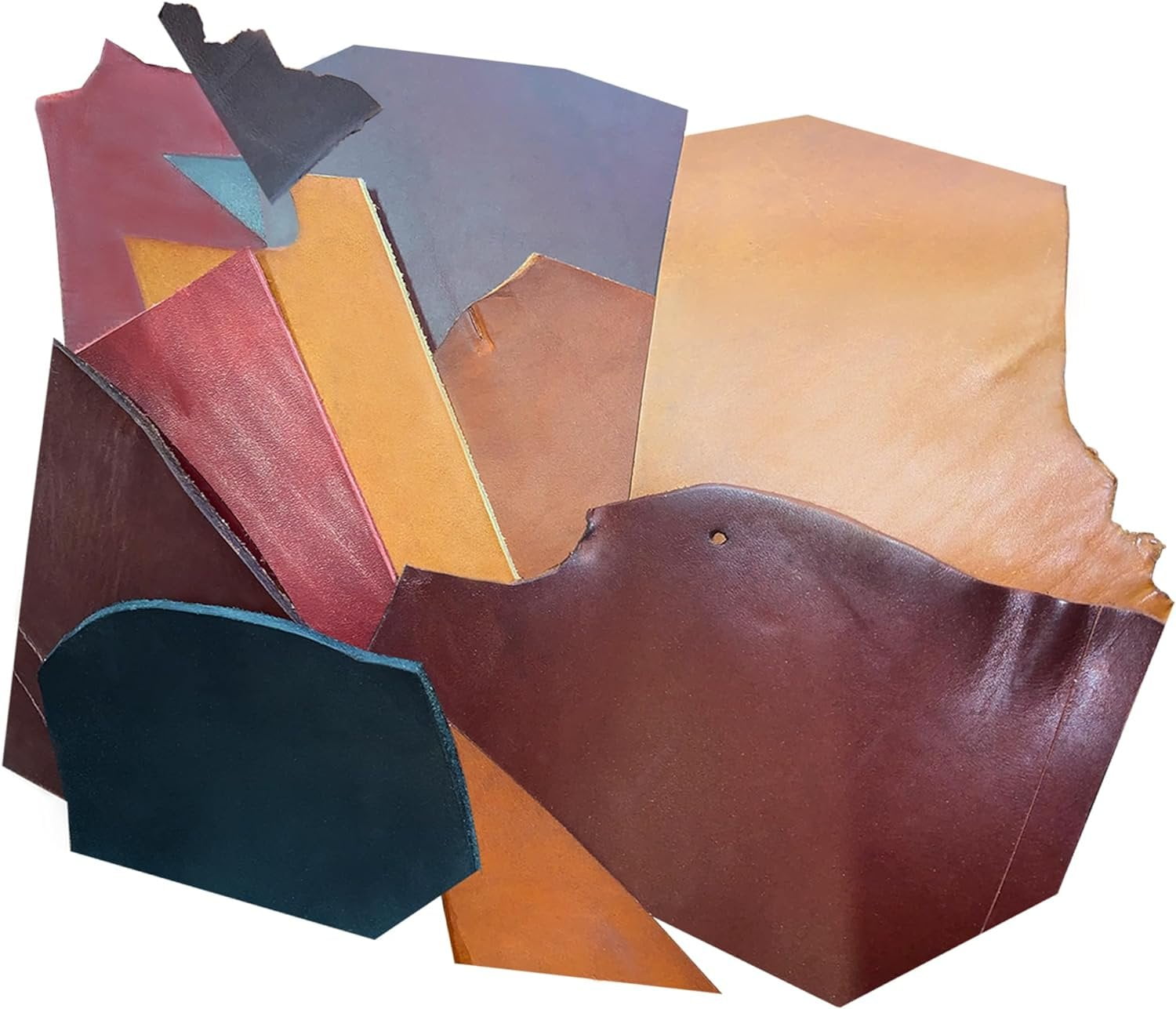 ELW Latigo Mix Colors Leather Scraps 6-10 oz 2.8-4 mm Heavy Weight Size ...