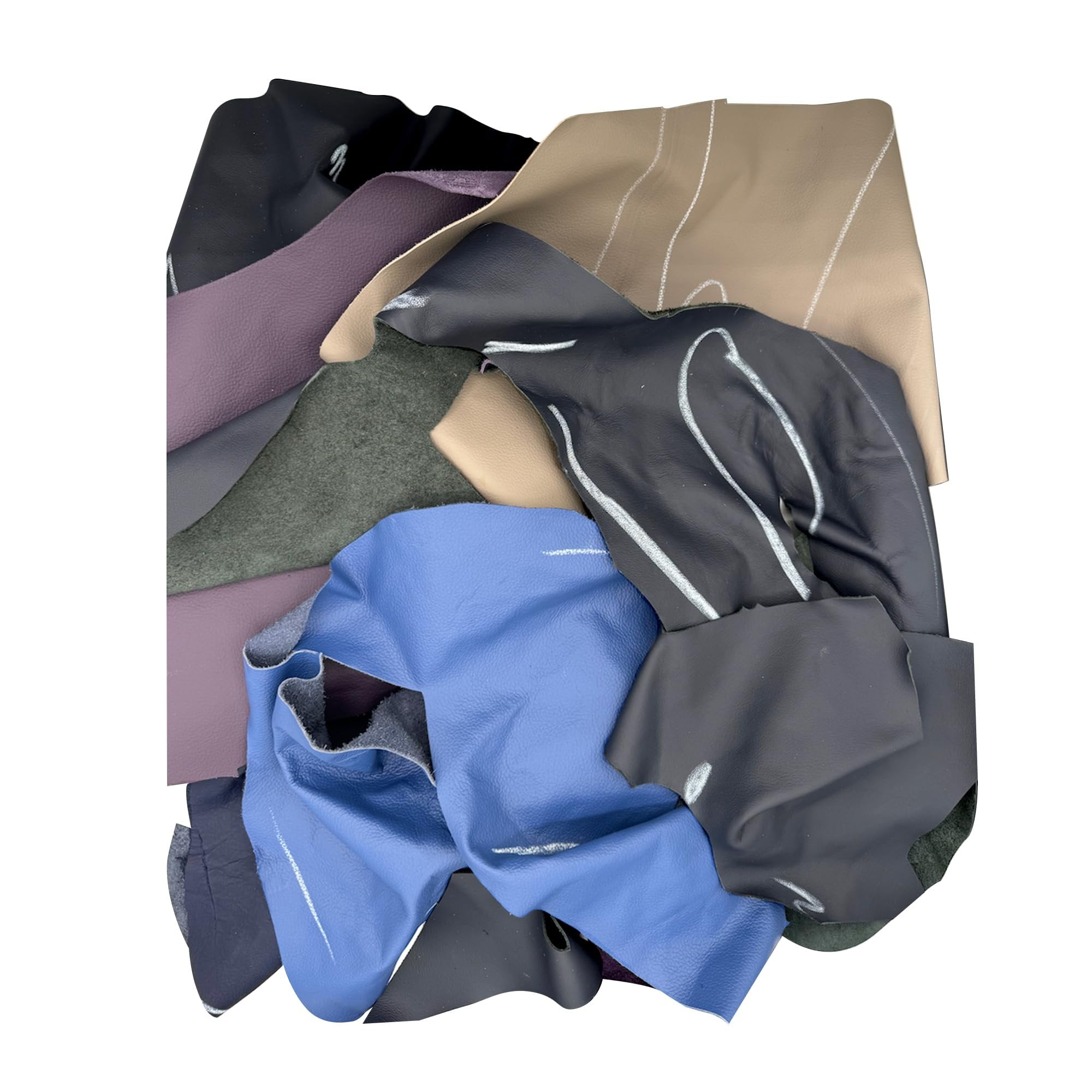 ELW Leather Scraps 2-3 oz .8-1.2 mmColor: Mix Colors - 30 LBS Genuine ...