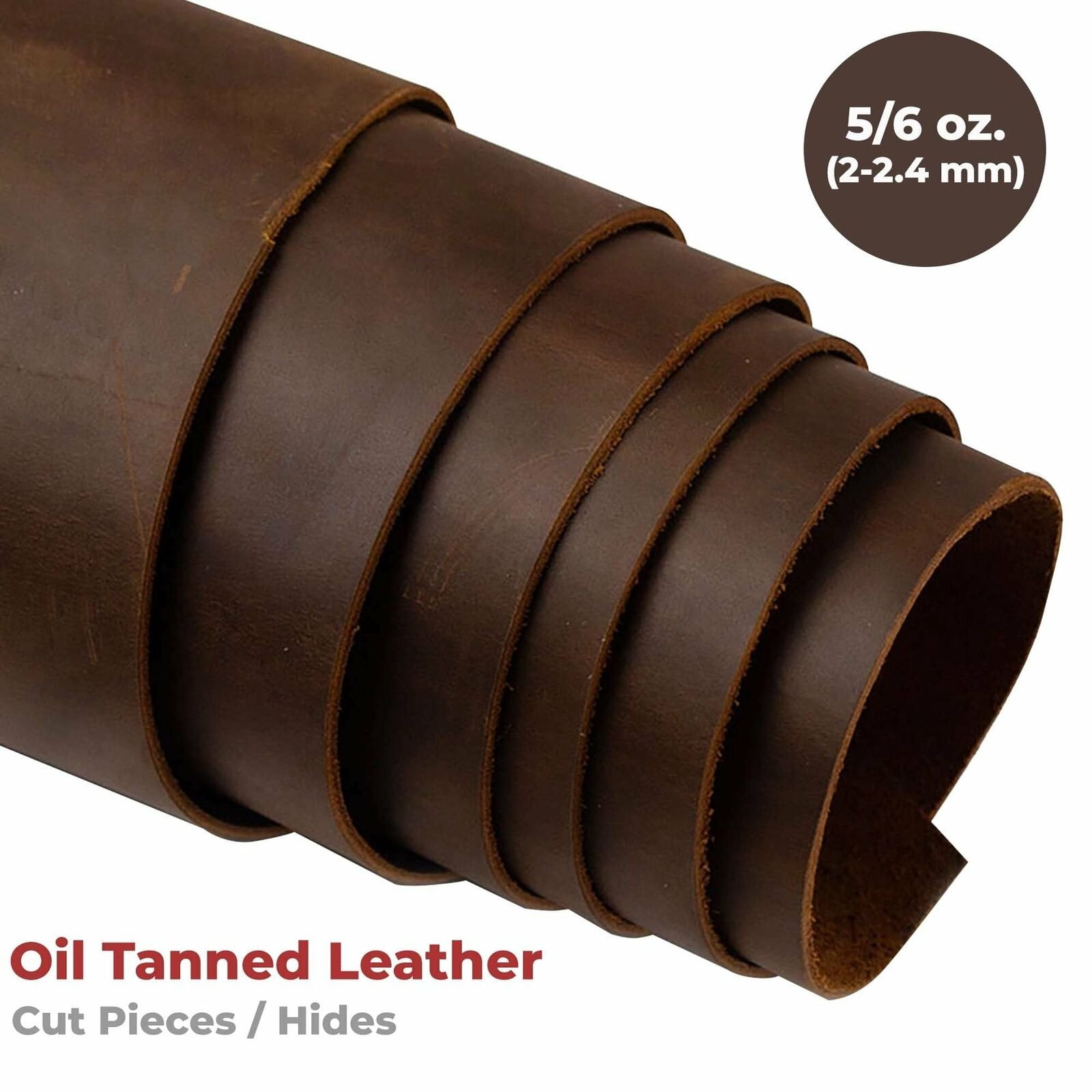 ELW Oil Tanned Leather 5-6 oz 2-2.4mm Pre-Cut Size 6-8 SQ FT in Sable ...