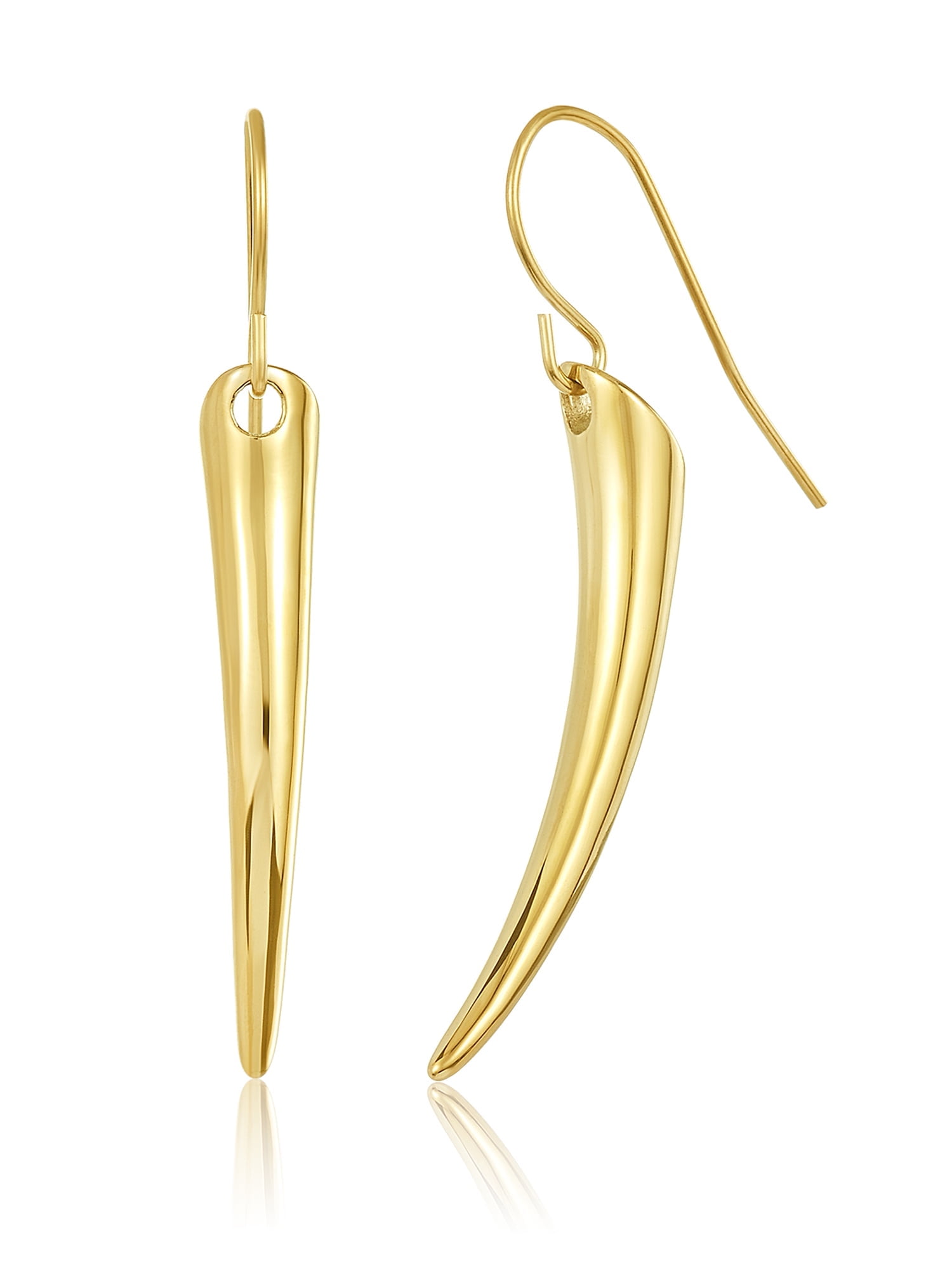 ELYA Jewelry Women's Curved Shaped Dangle Gold Plated Stainless Steel ...