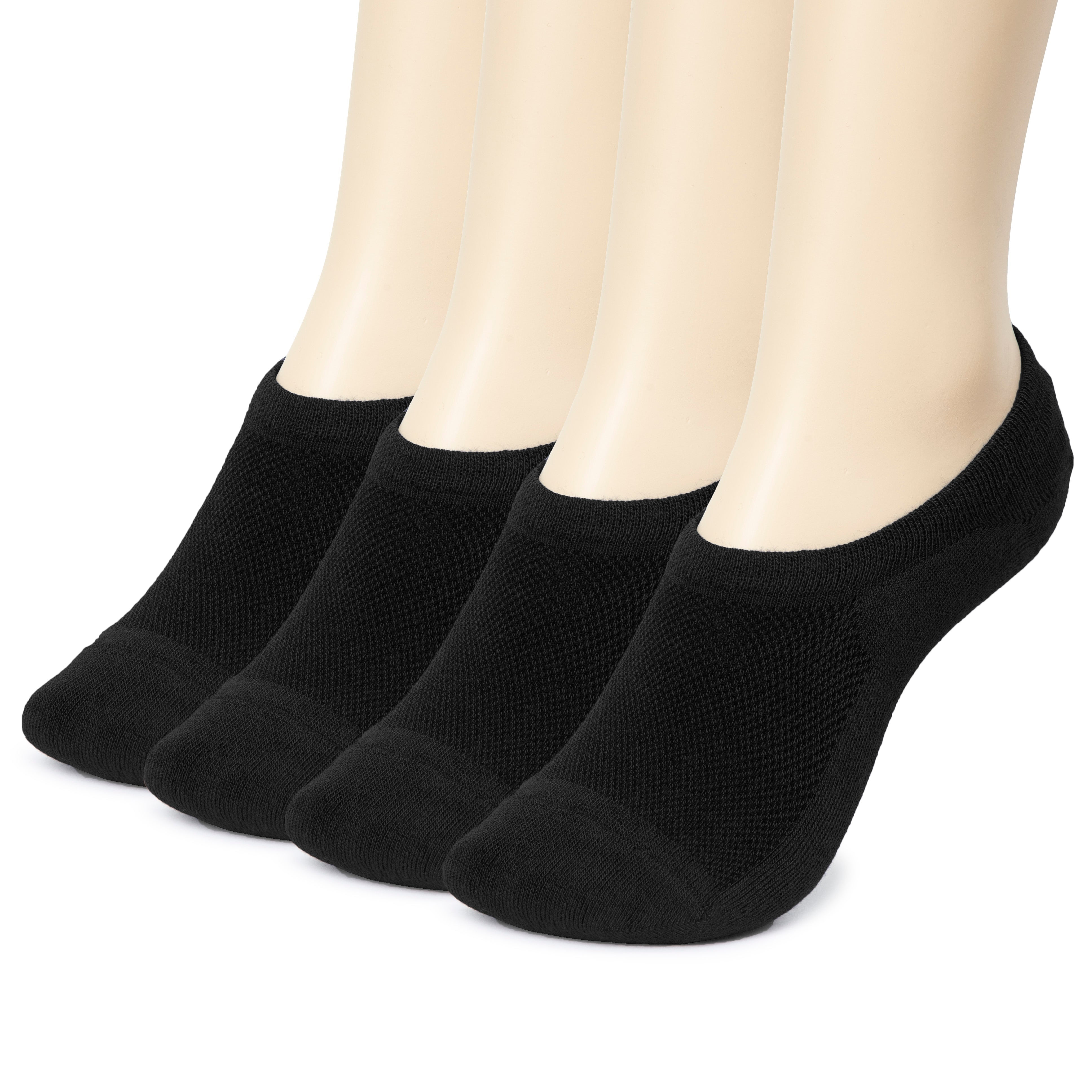 ELYFER Women's No Show Ankle Socks, 4 Pairs, Low Cut No Slip Short ...