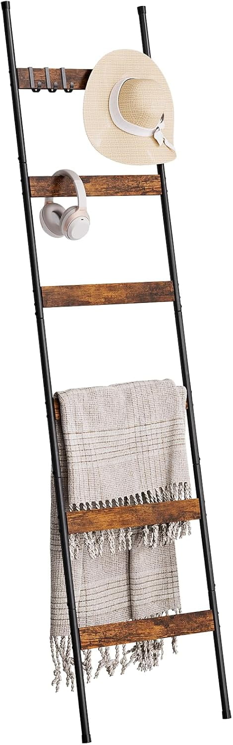 ELYKEN Blanket Ladder for Living Room, Farmhouse 6-Tier Quilt Holder ...