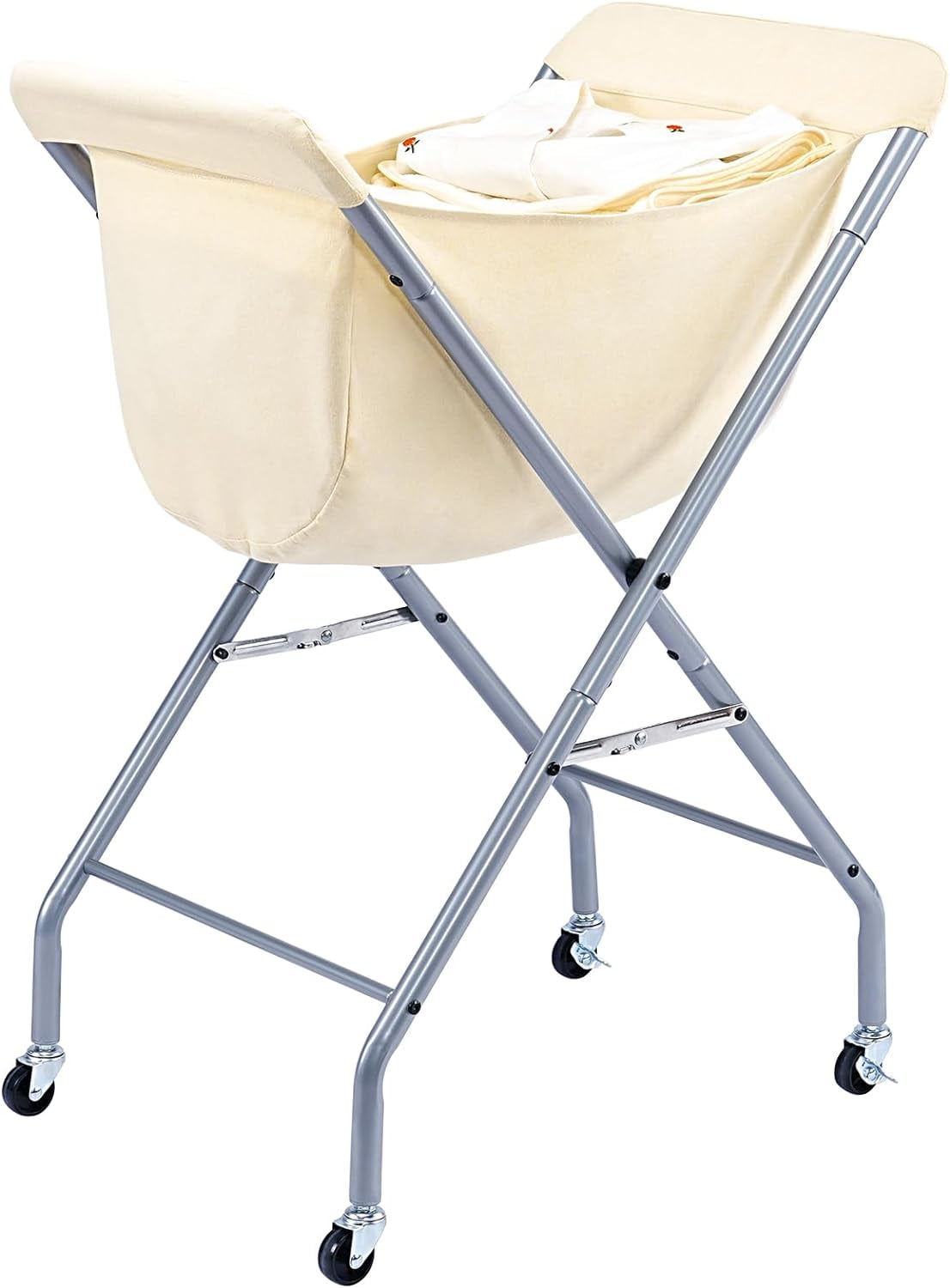 ELYKEN Laundry Cart with Wheels, 32”H Easy Rolling Laundry Hamper with ...